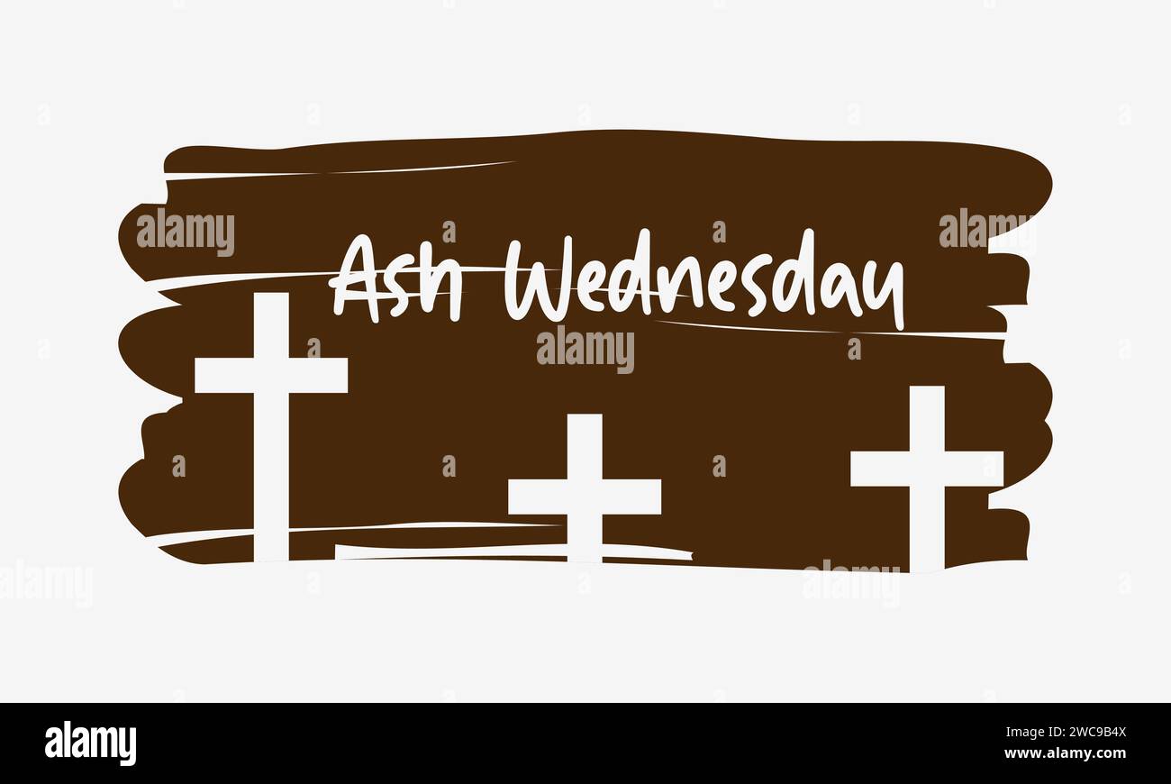 Ash Wednesday celebrated on 14th February. Vector banner, flyer, poster ...