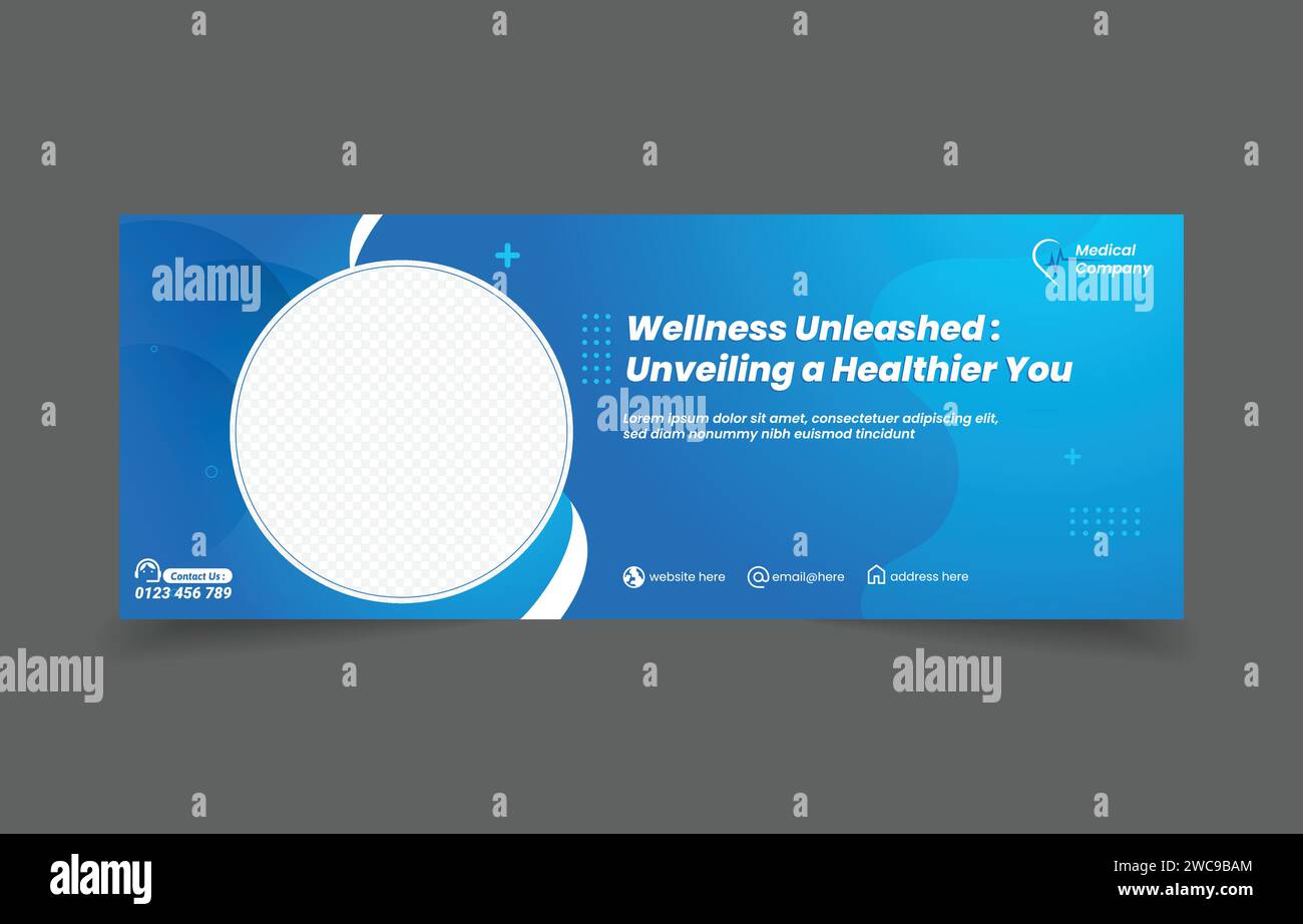 Banner cover design blue color social media promotion and web marketing ...