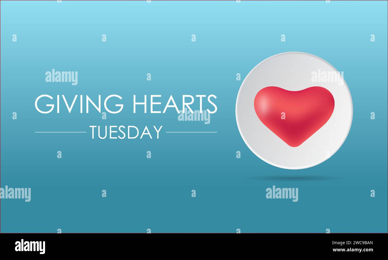 Giving Hearts Day celebrated every year on February 8. Vector banner ...