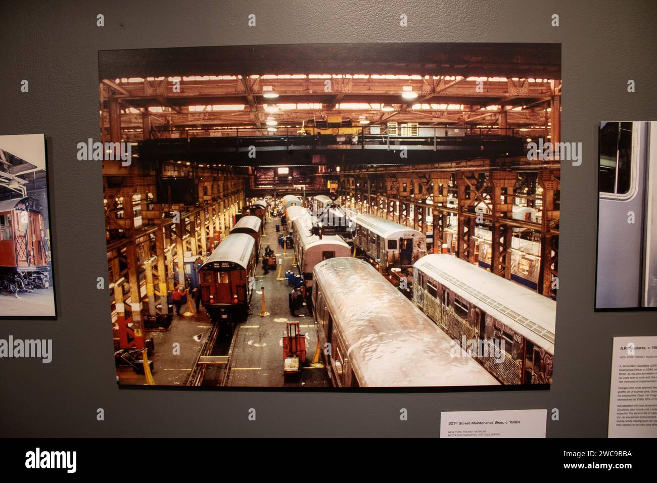 A vintage photograph on display at the renowned New York Transit Museum ...