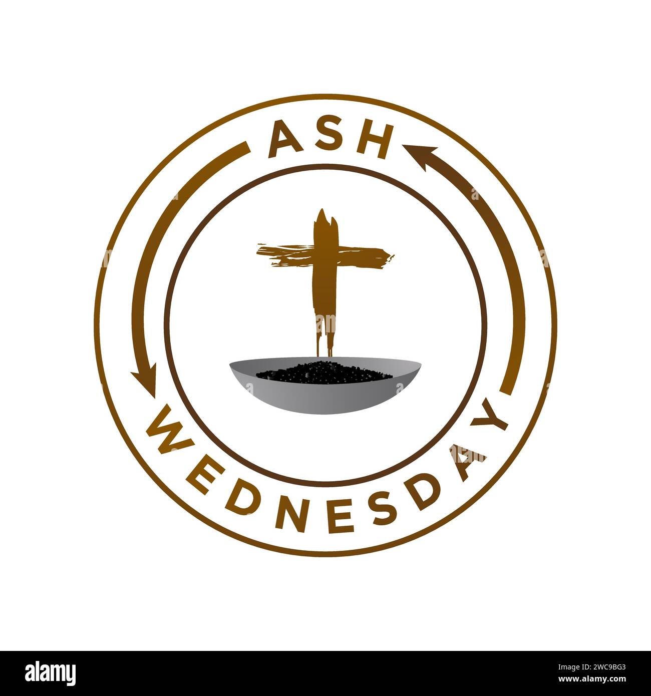 Ash Wednesday celebrated on 14th February. Vector banner, flyer, poster ...