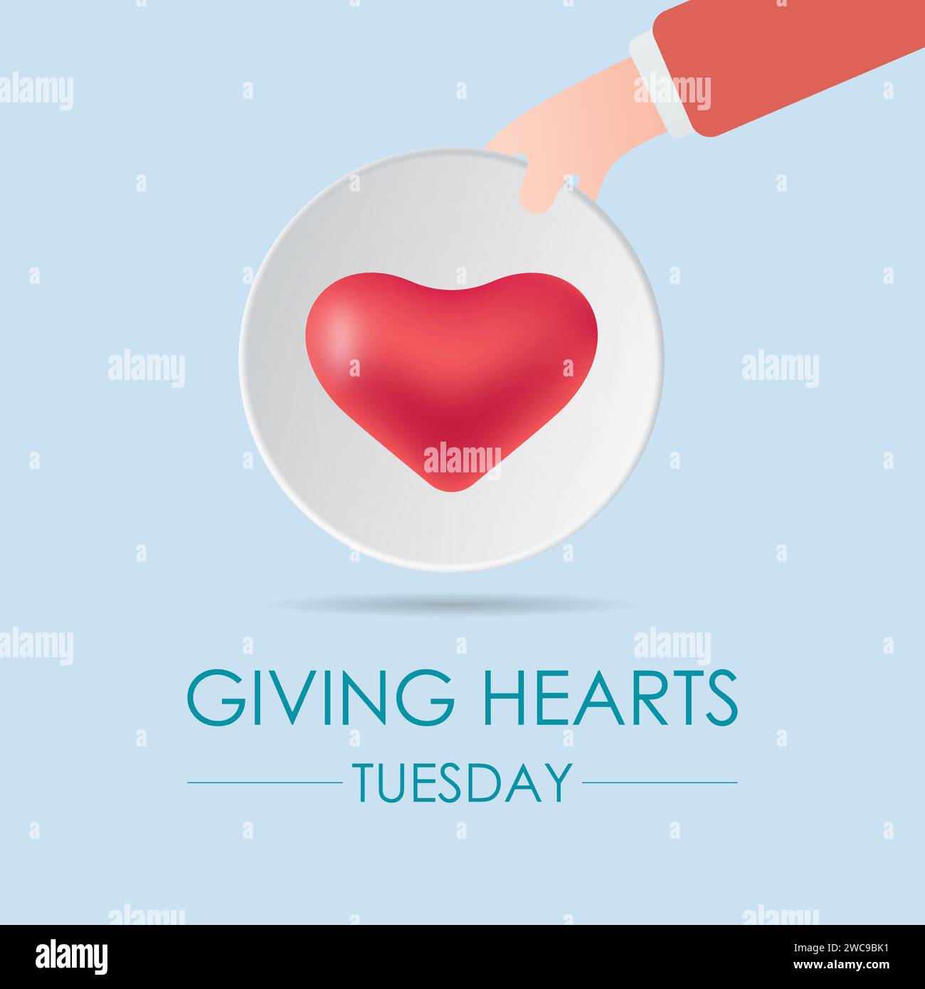 Giving Hearts Day celebrated every year on February 8. Vector banner ...