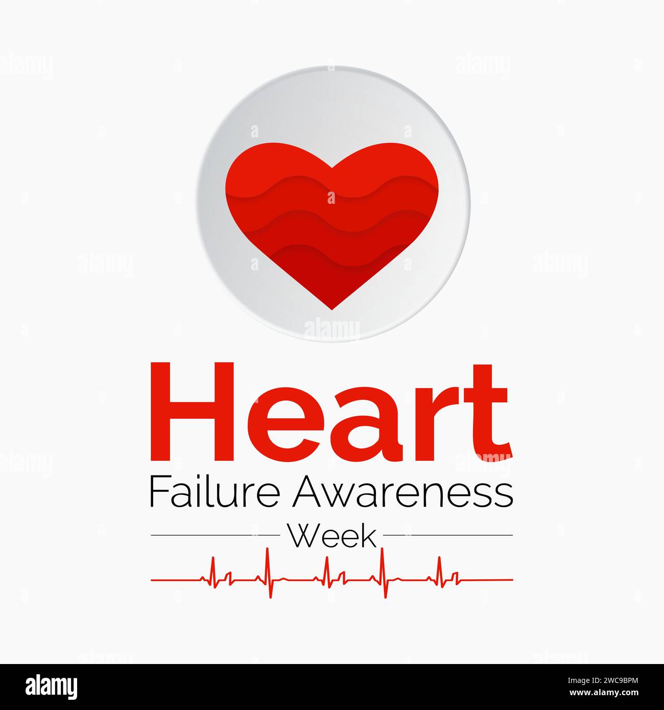 Heart Failure Awareness Week observed every year of february. Vector health banner, flyer ...