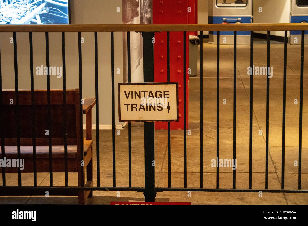 A vintage train sign in the New York Transit Museum in New York City ...