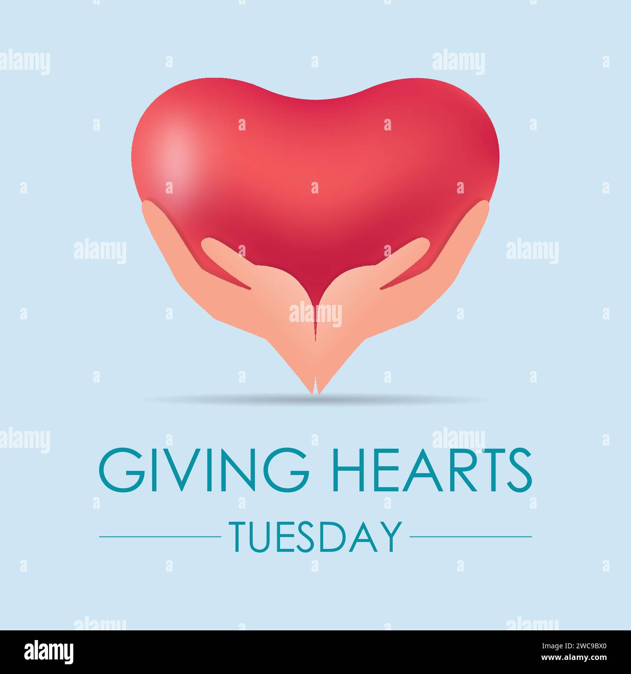 Giving Hearts Day celebrated every year on February 8. Vector banner ...