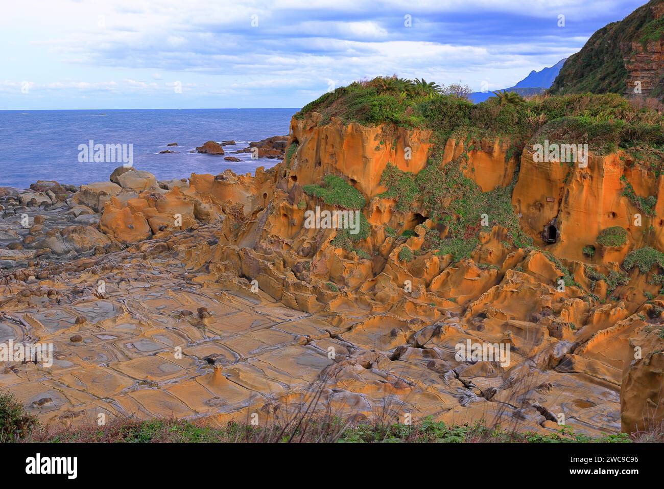The rock formation of Heping Island Park in Keelung, northern Taiwan ...