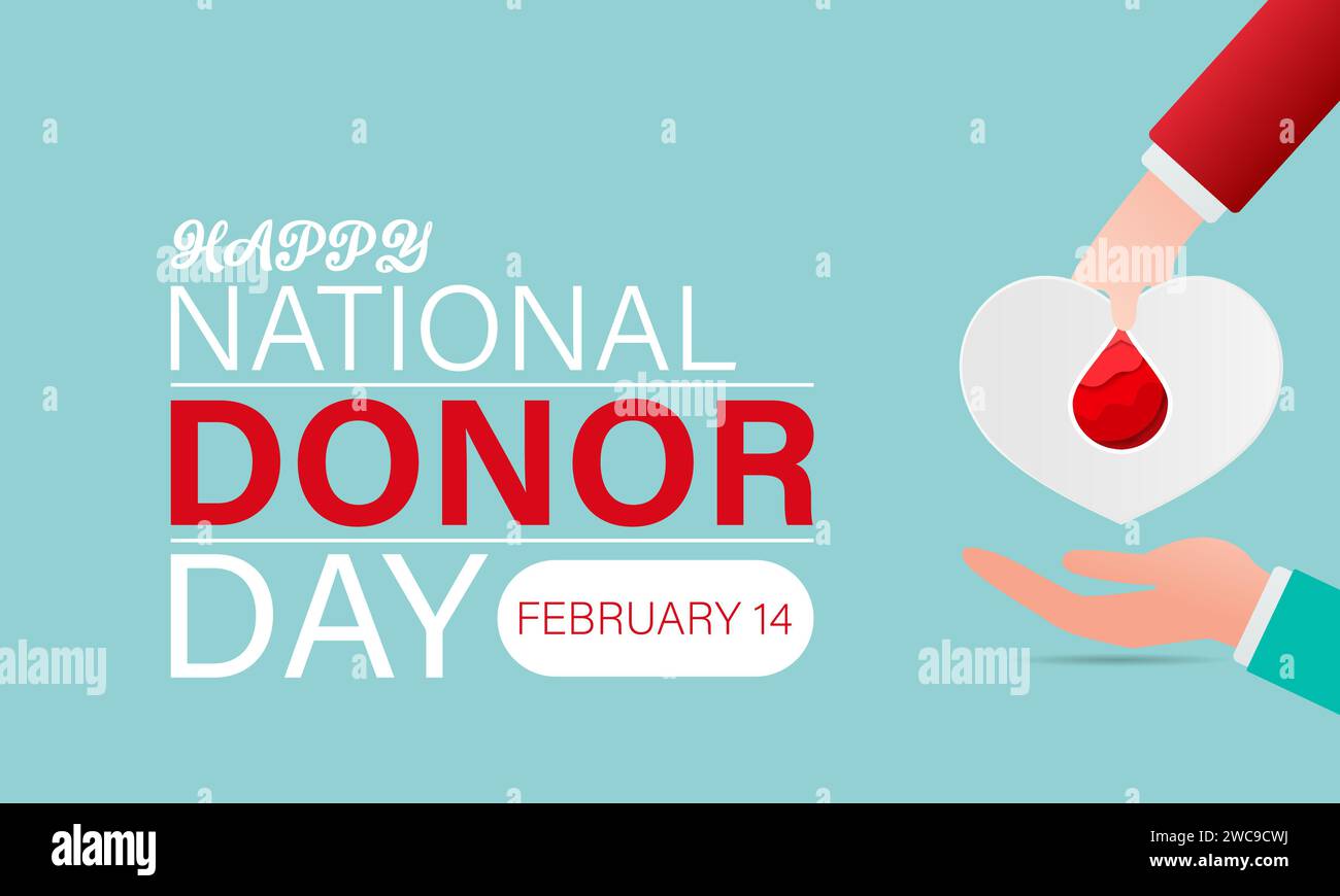 National Donor Day observed every year on february 14. Vector health ...