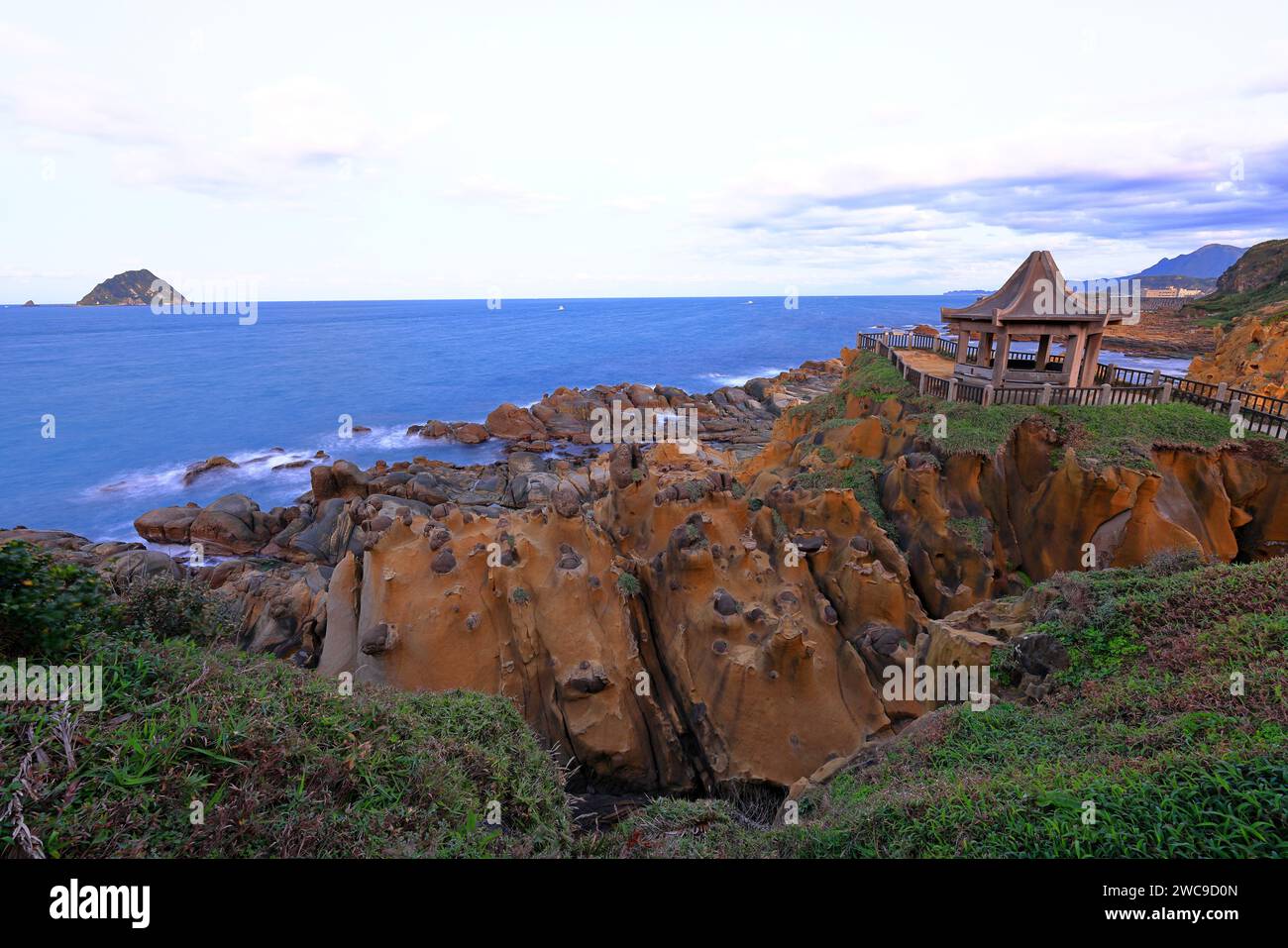 The rock formation of Heping Island Park in Keelung, northern Taiwan ...