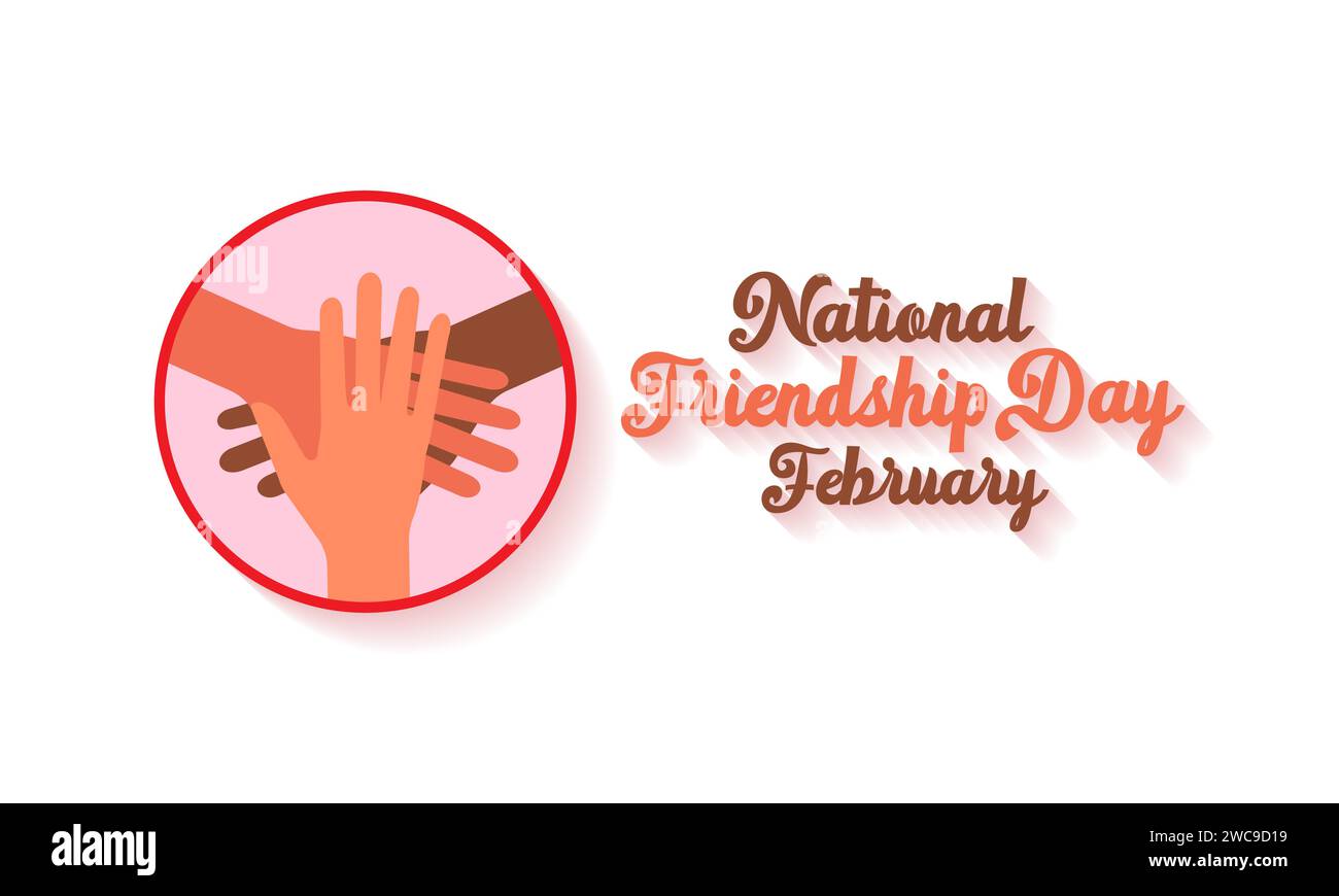 National Friendship Day February celebrated on 11th February. Vector ...