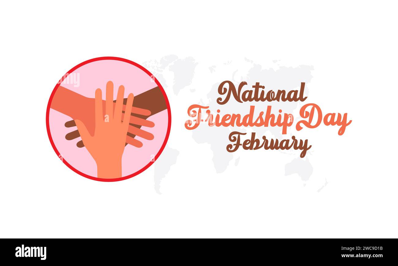 National Friendship Day February celebrated on 11th February. Vector ...