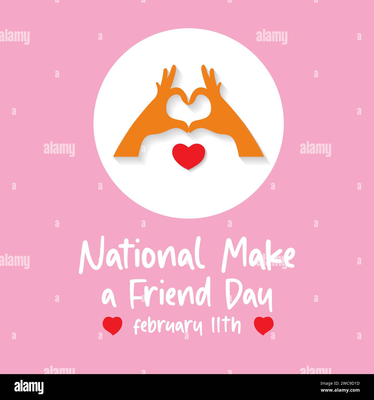 National Friendship Day February celebrated on 11th February. Vector ...