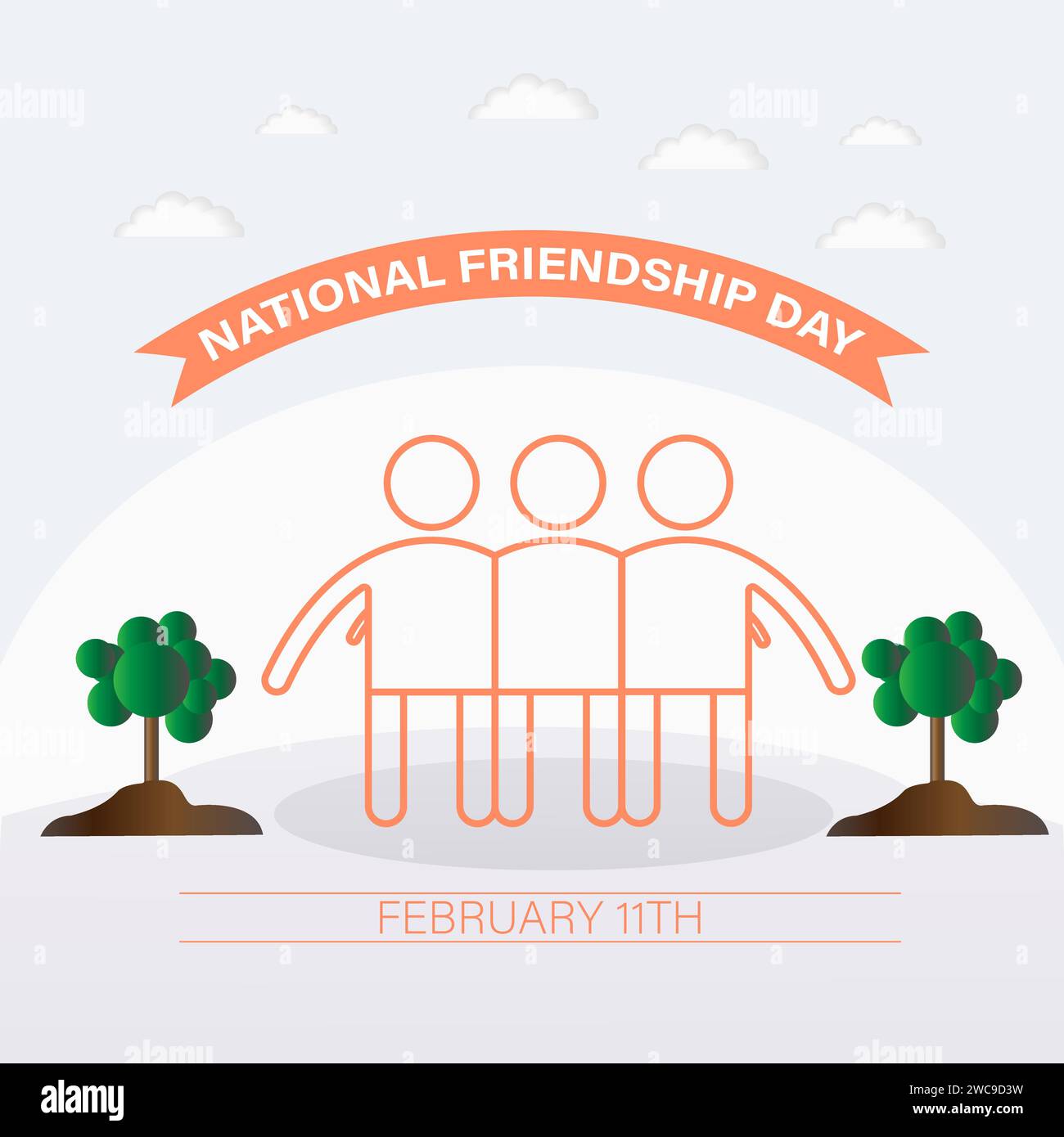 National Friendship Day February celebrated on 11th February. Vector ...