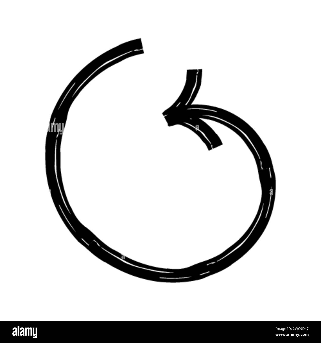 Hand drawn crayon chalk charcoal line arrow. curvy and wavy arrow ...