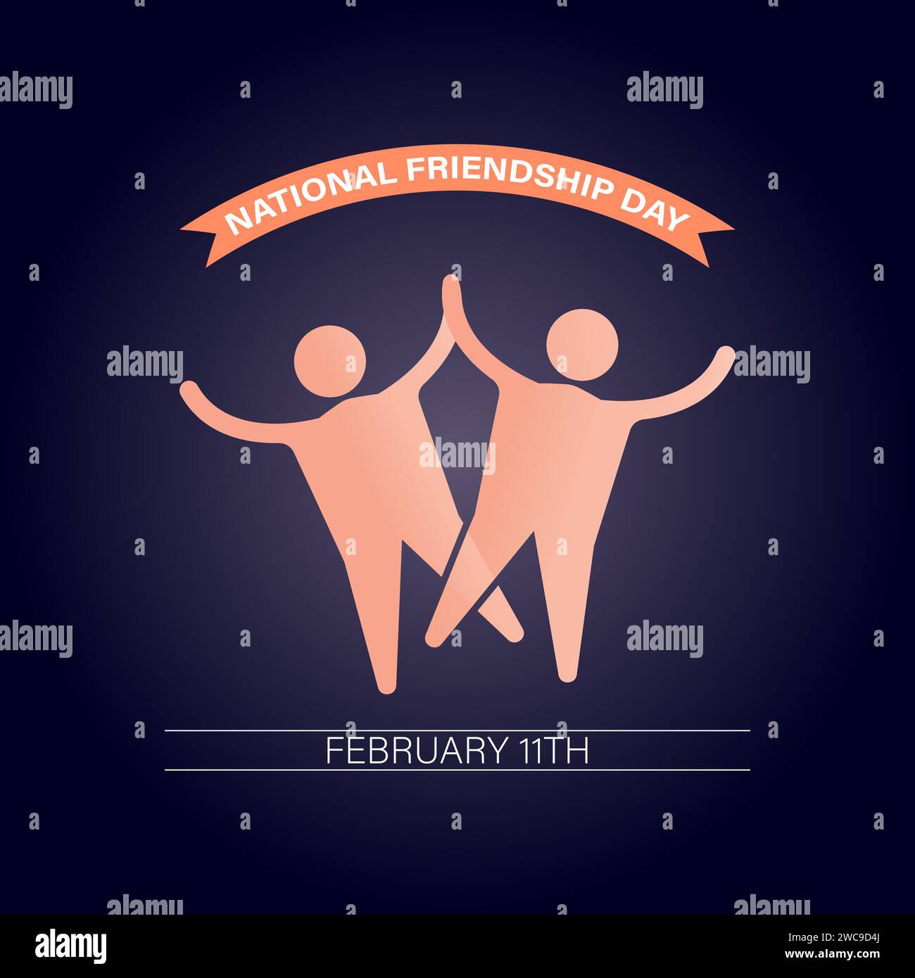 National Friendship Day February celebrated on 11th February. Vector ...