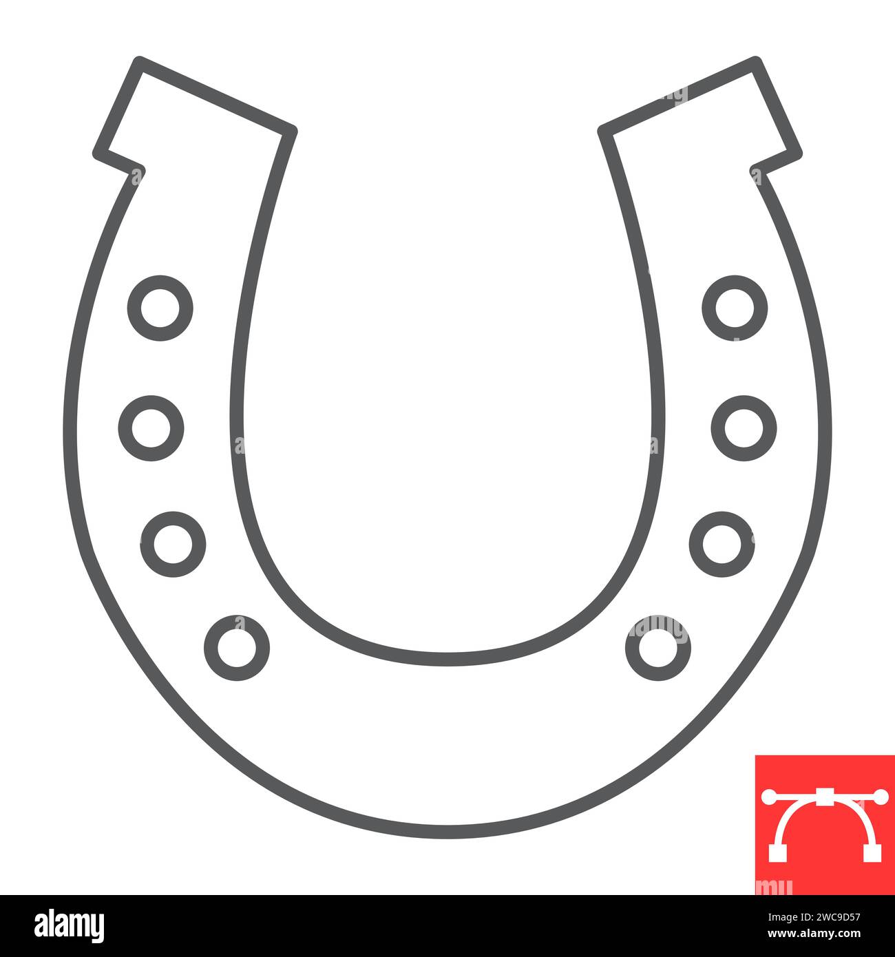 Horseshoe line icon, St. Patrick's Day and horse farm, horseshoe vector ...