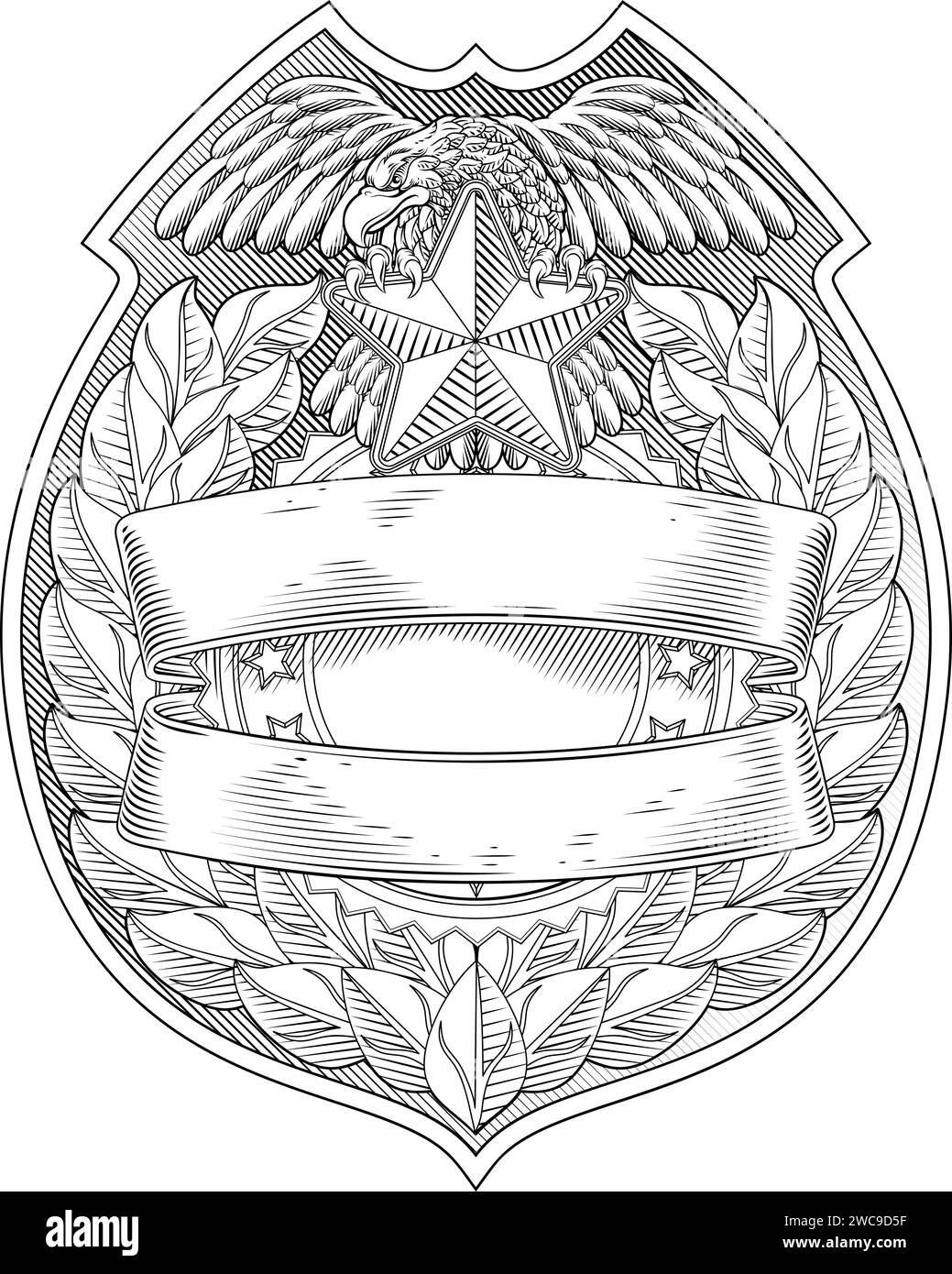 Police Military Eagle Badge Shield Sheriff Crest Stock Vector Image ...