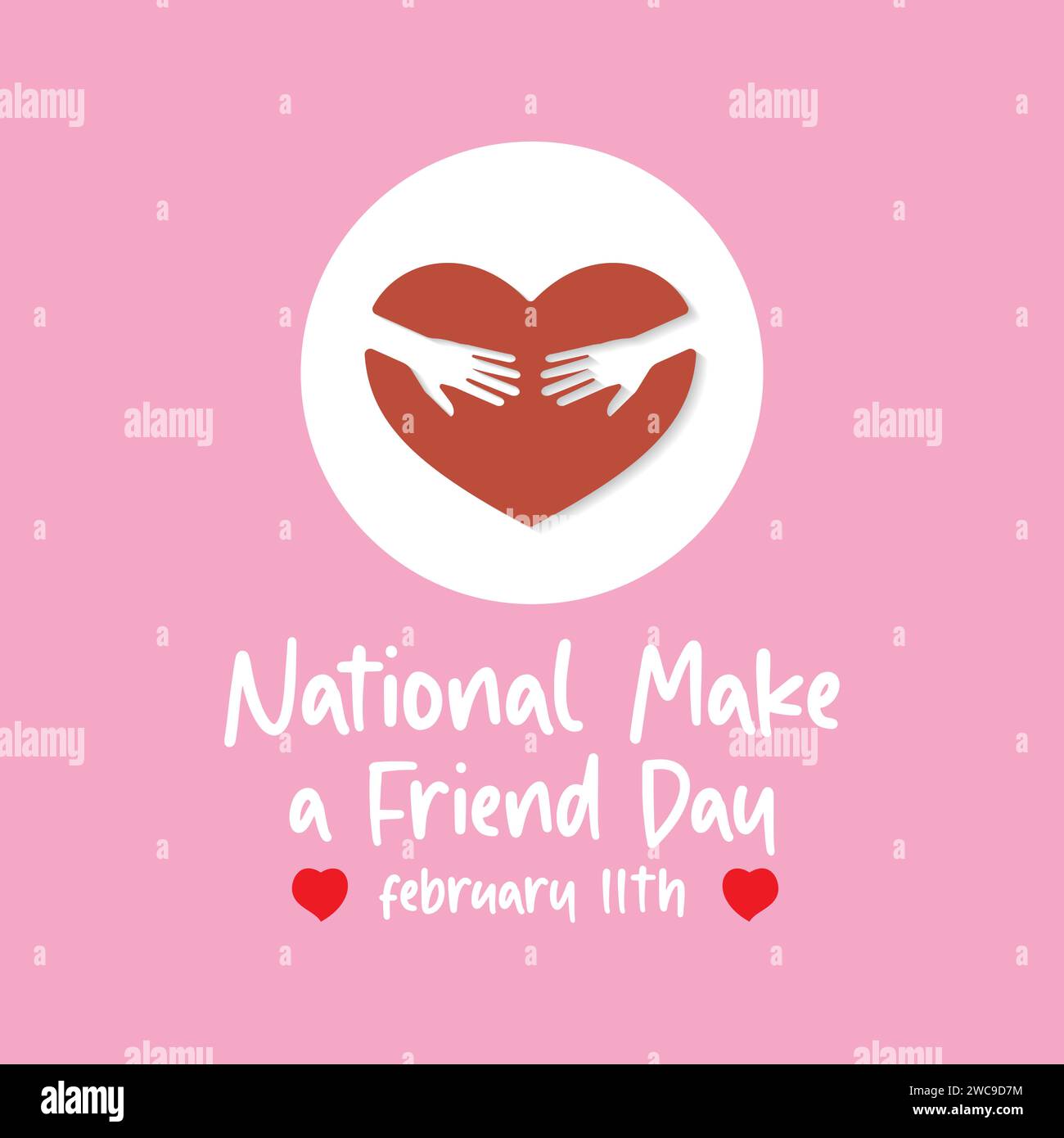 National Friendship Day February celebrated on 11th February. Vector ...