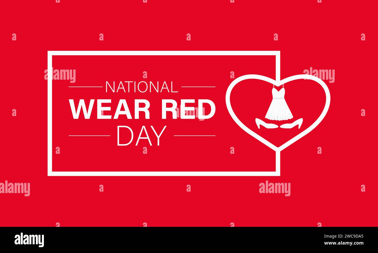 National Wear Red Day celebrated every year on February 2nd. Vector ...