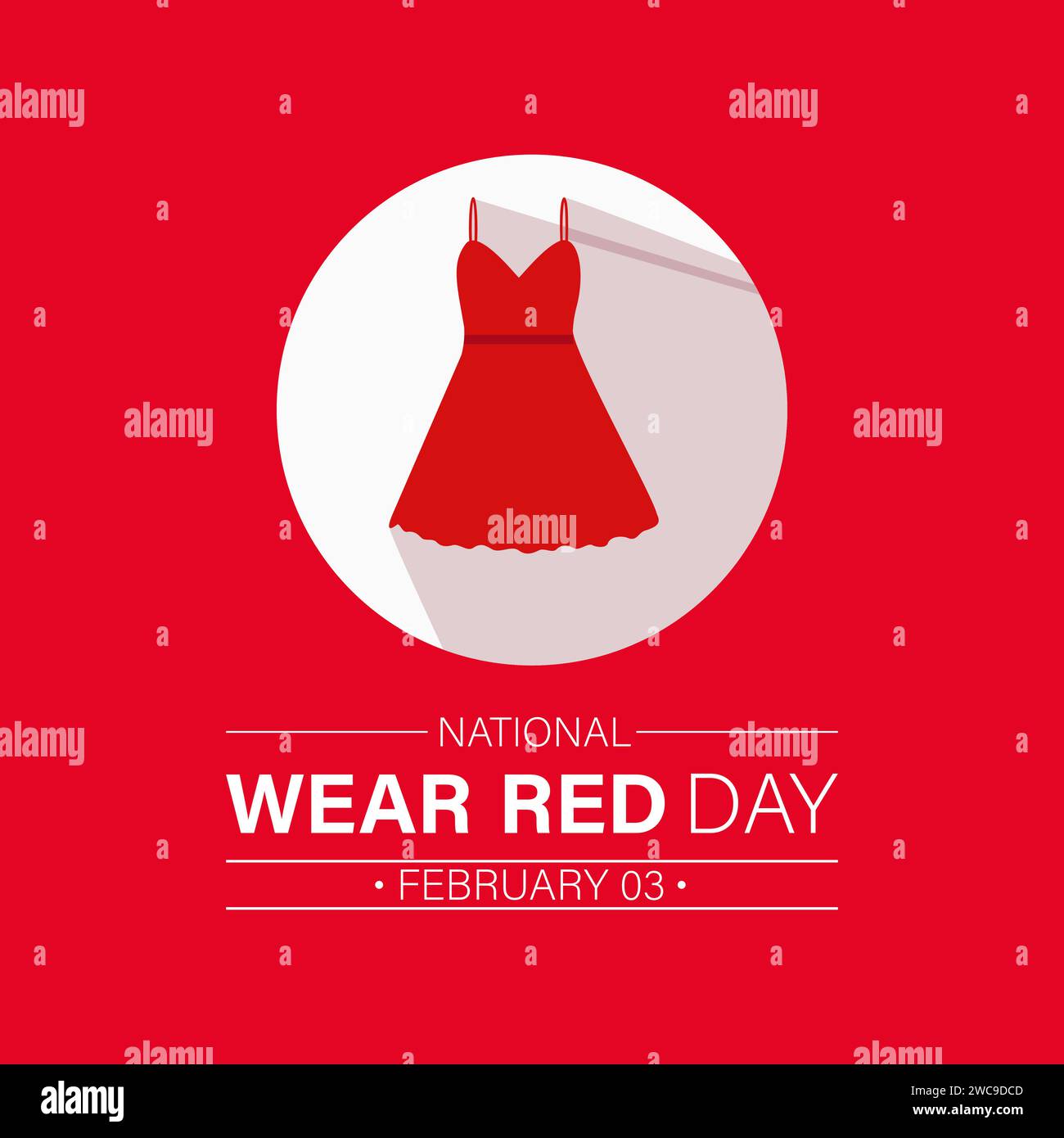 National Wear Red Day celebrated every year on February 2nd. Vector ...