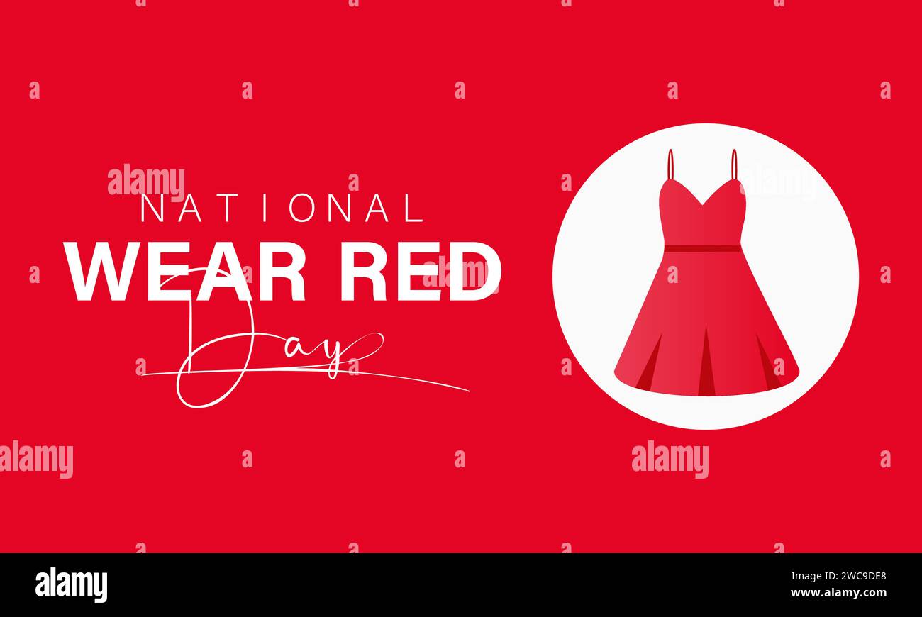 National Wear Red Day celebrated every year on February 2nd. Vector ...