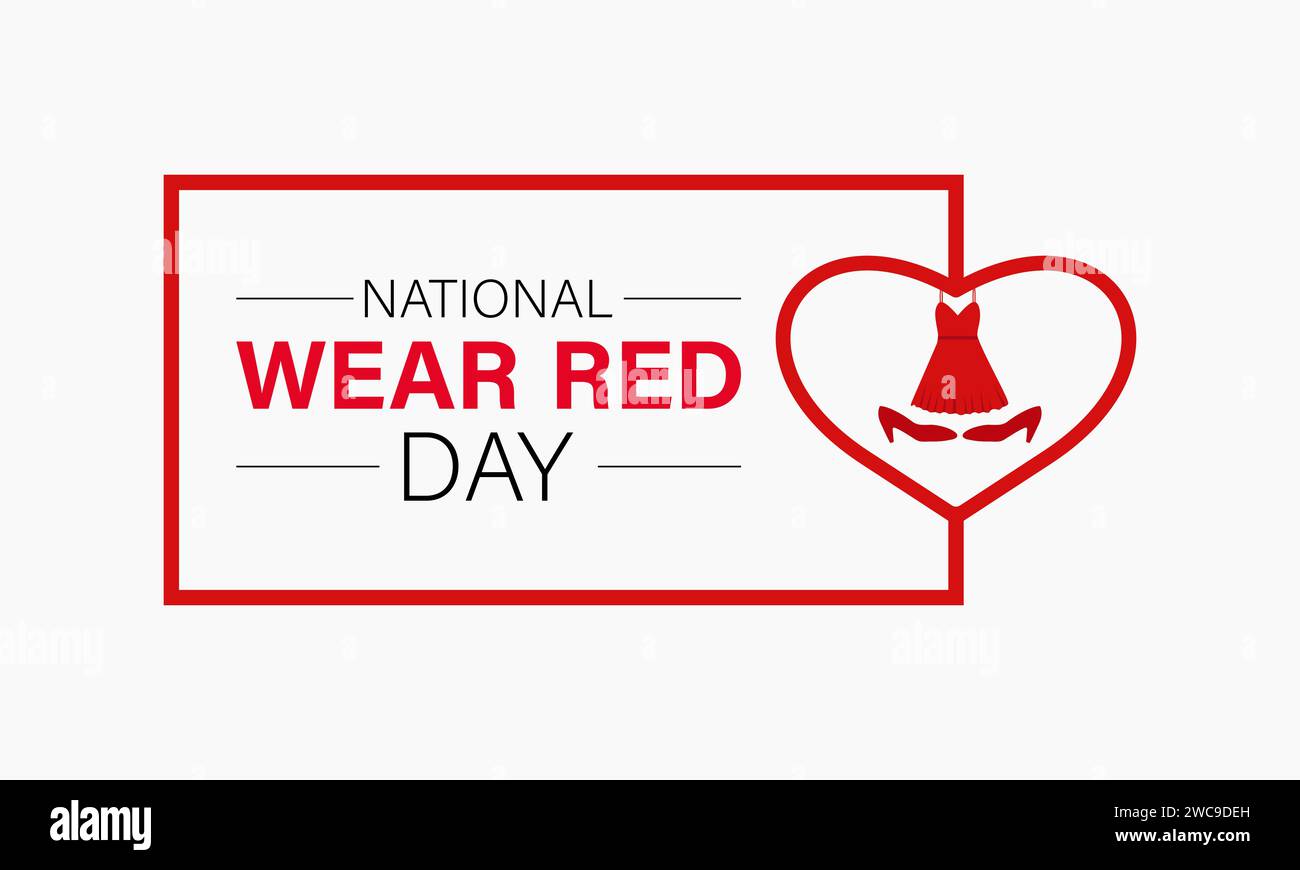 National Wear Red Day celebrated every year on February 2nd. Vector ...