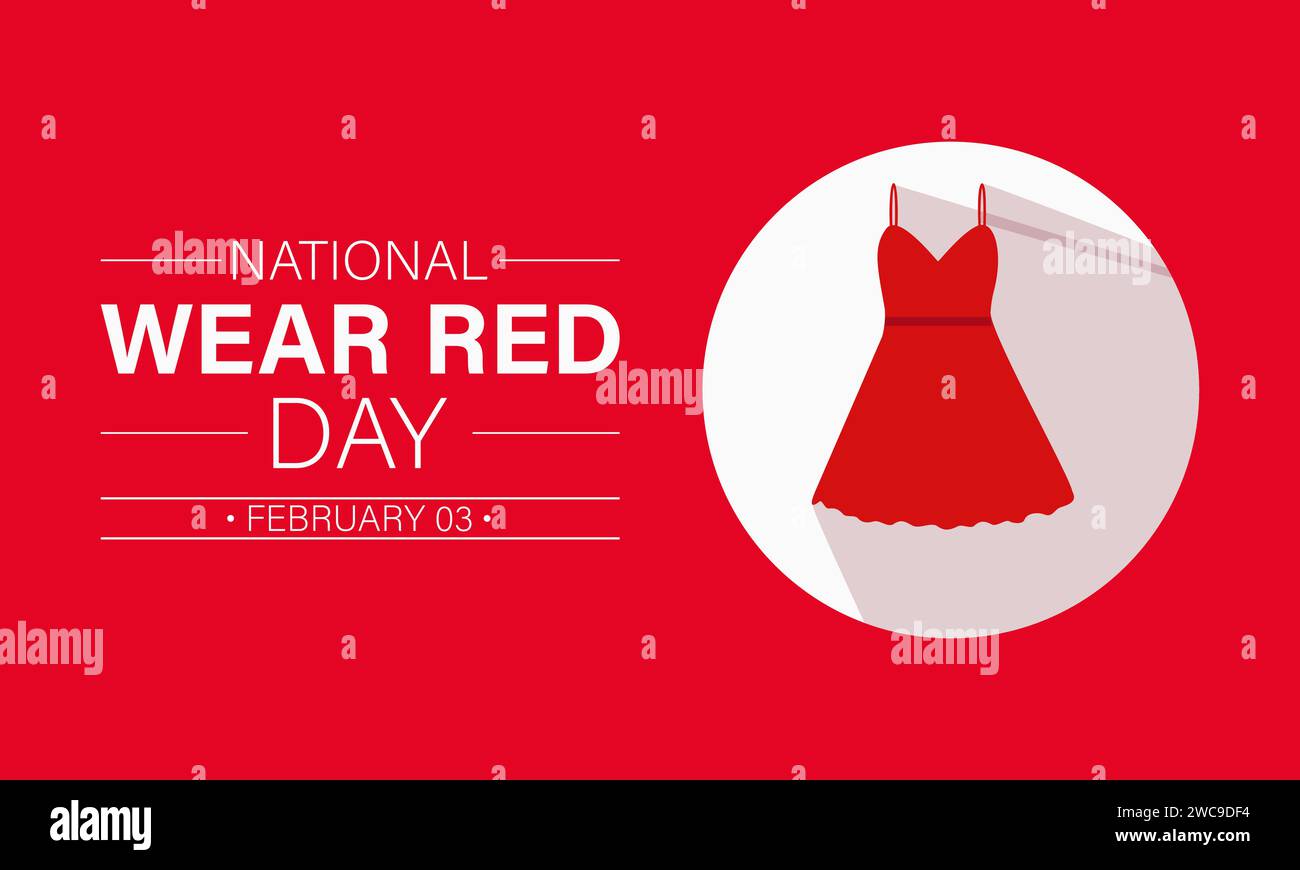 National Wear Red Day celebrated every year on February 2nd. Vector ...