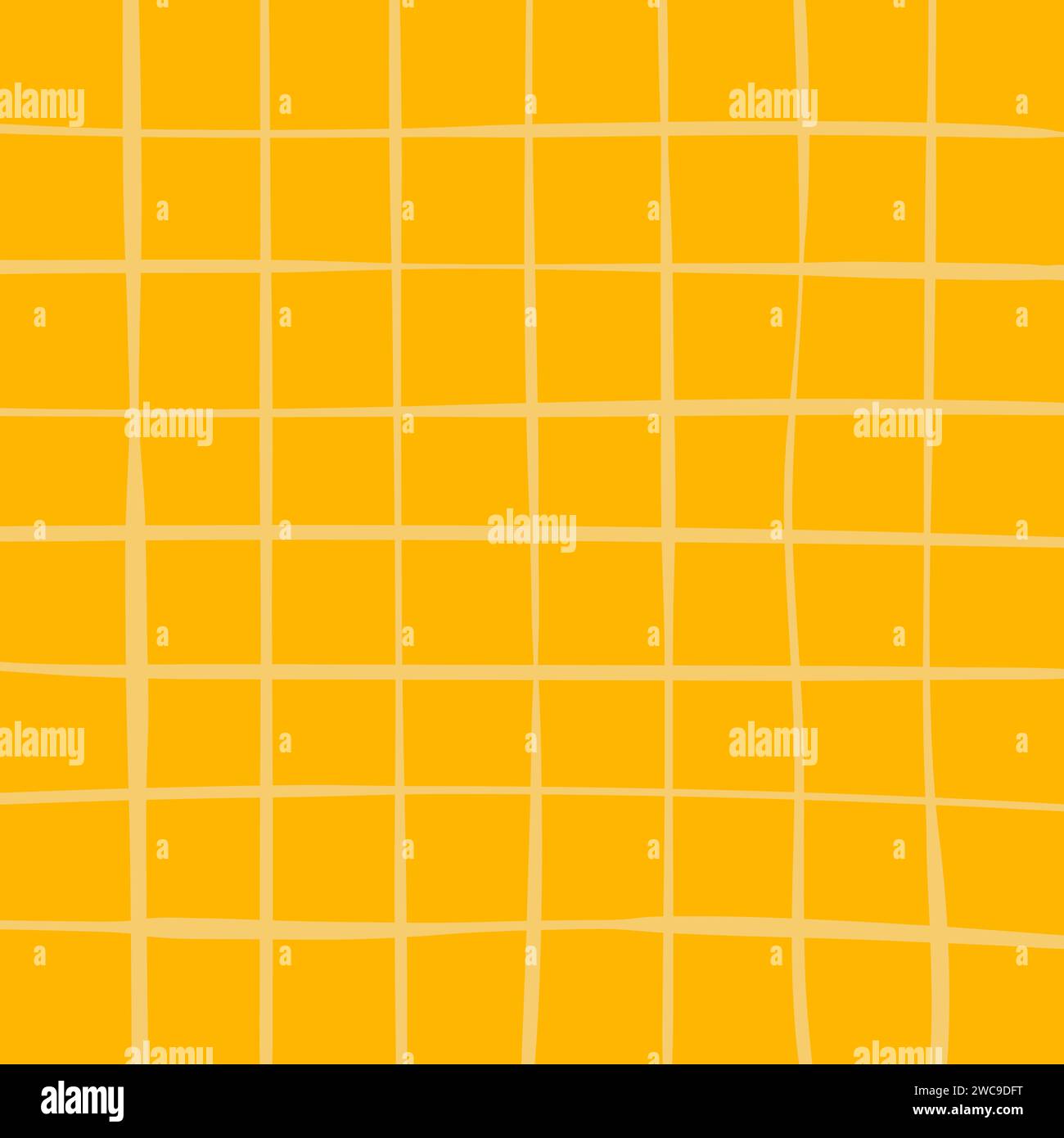 Hand drawn cute grid. doodle yellow, beige plaid pattern with Checks ...