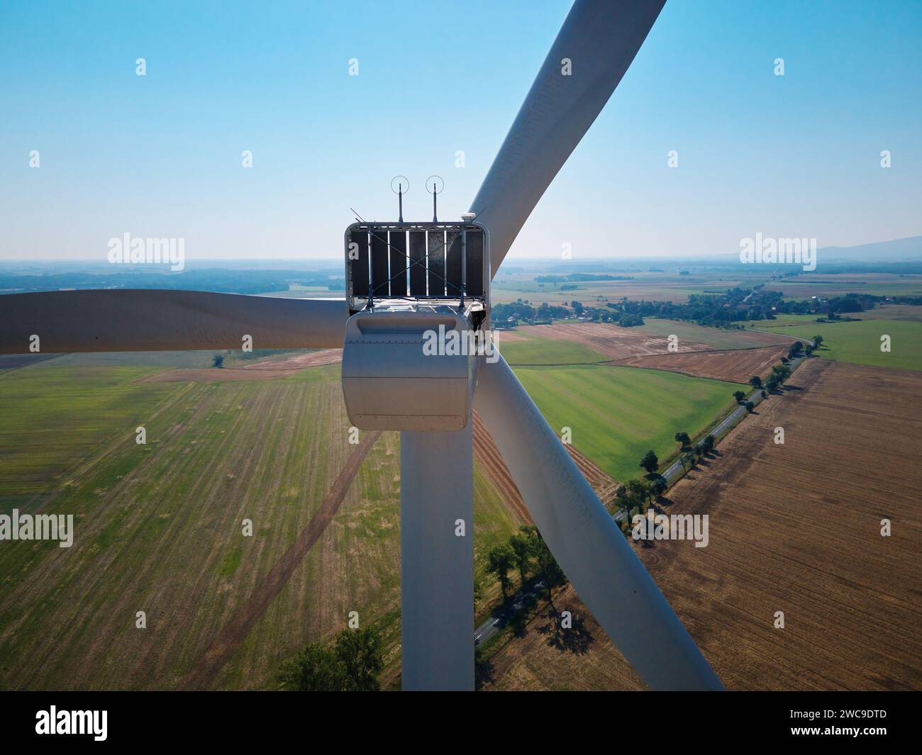 Aerial view wind power plants hi-res stock photography and images - Alamy