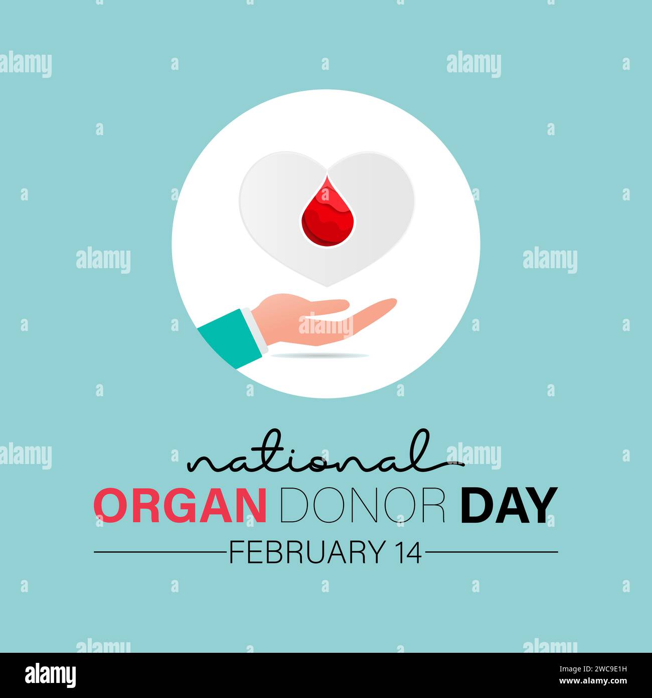 Organ Donor Day observed every year on february 14. Vector health ...