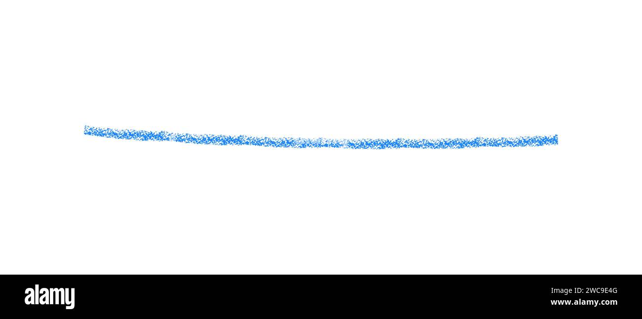 Hand drawn thin blue simple line drawn with wax crayon, chalk or ...