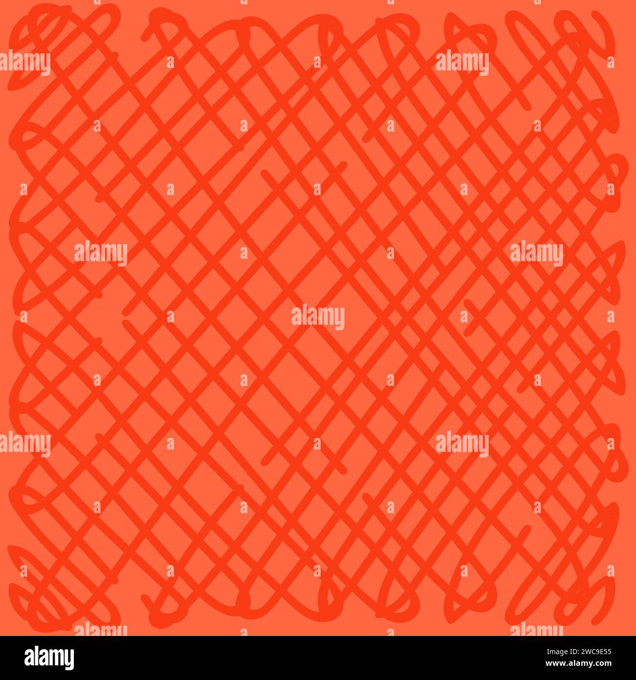 colorful squiggle line doodle red, orange pattern. Creative minimalist ...