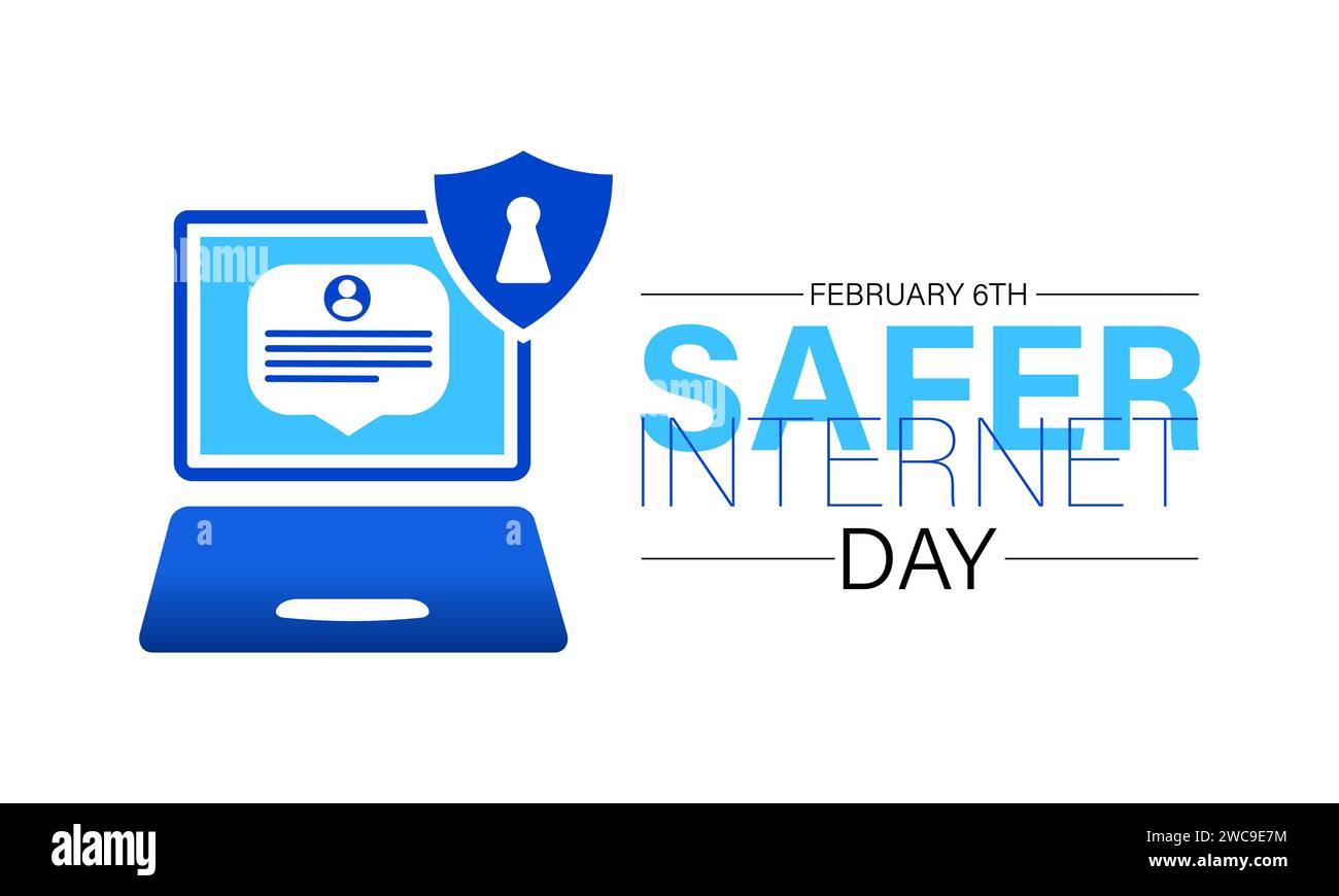 Safer Internet Day celebrated every year on 6th February. Vector banner ...