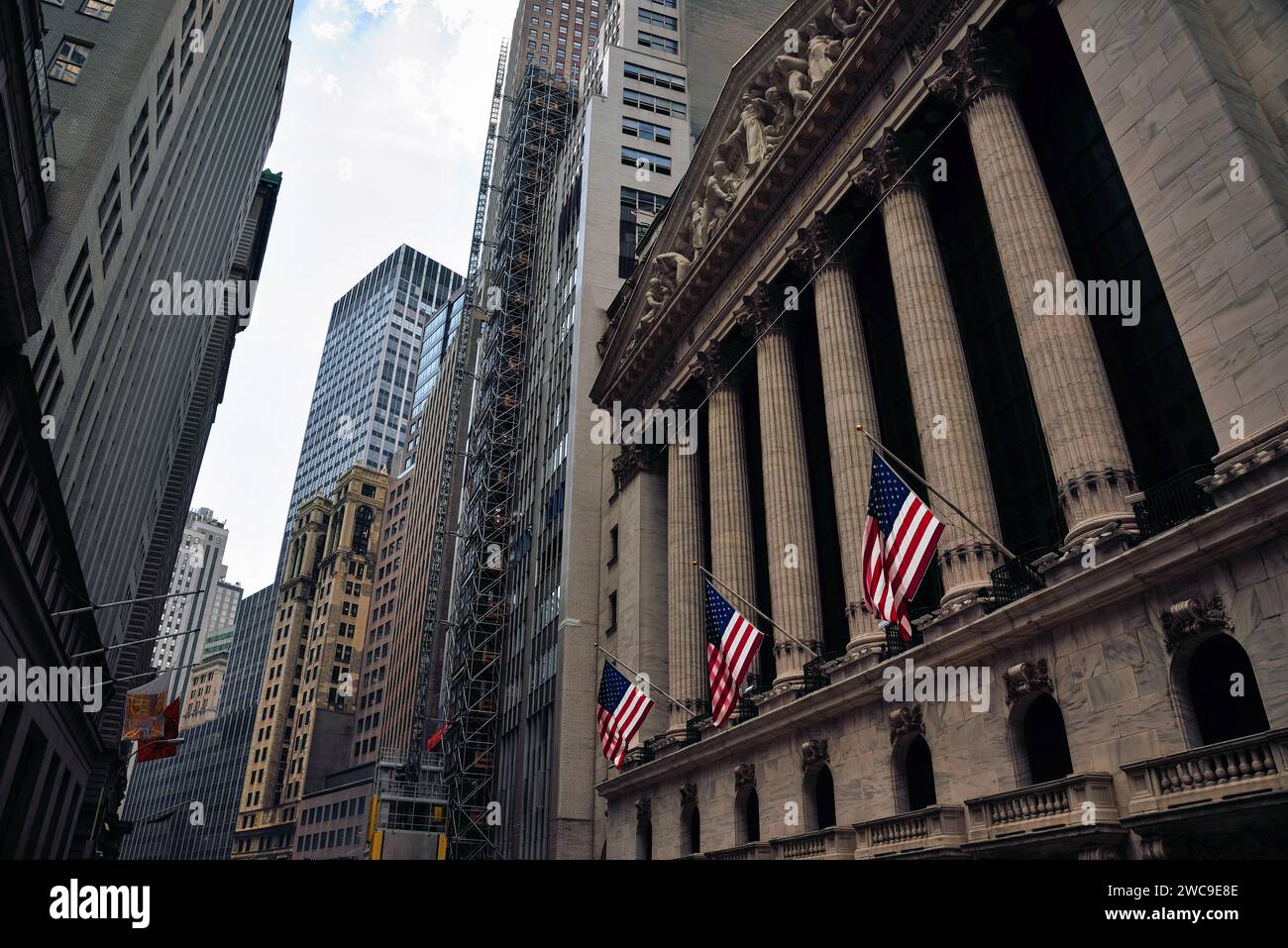 The Facade of New York Stock Exchange Building on Broad Street in ...