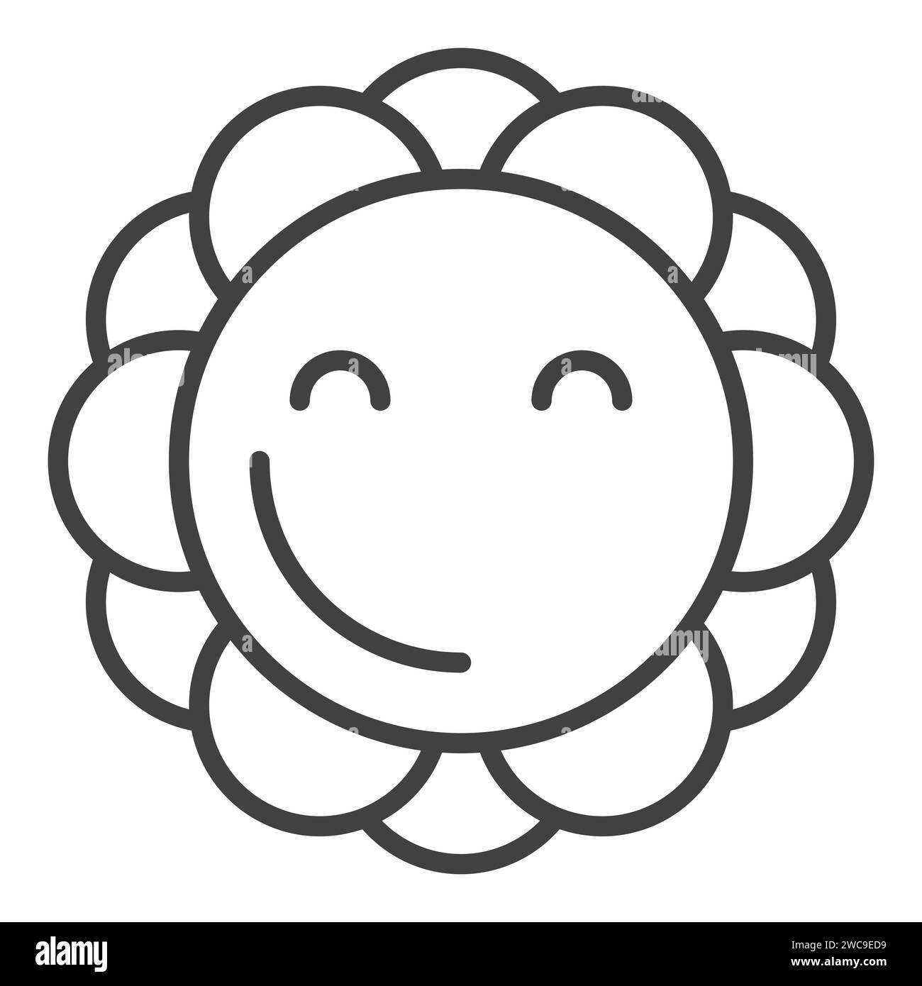 Geometric Happy Groovy Flower vector concept outline icon or symbol ...