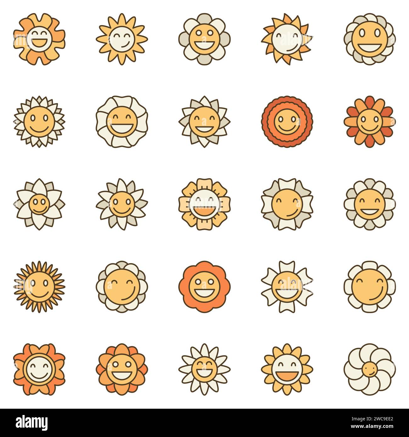 1970 smile vector vectors hi-res stock photography and images - Alamy