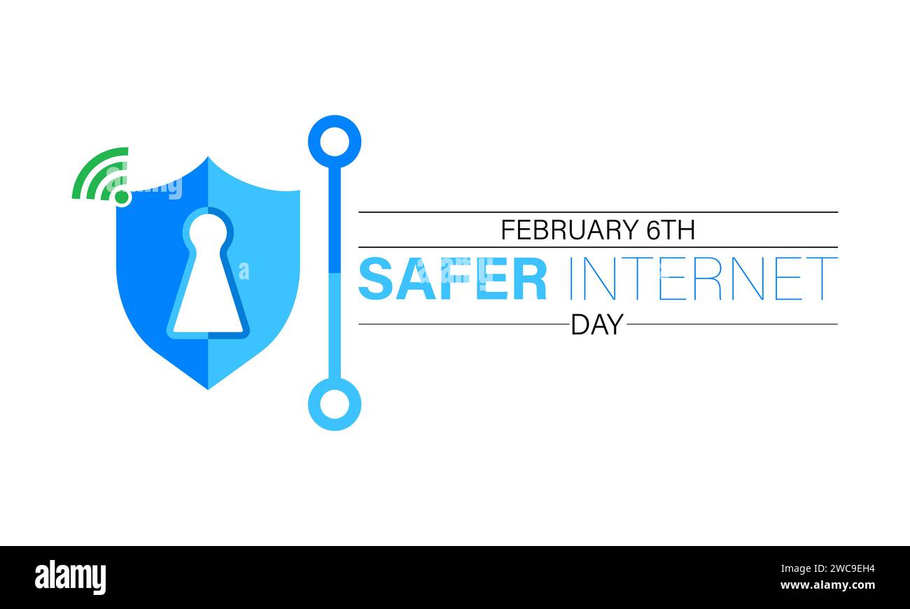Safer Internet Day celebrated every year on 6th February. Vector banner ...