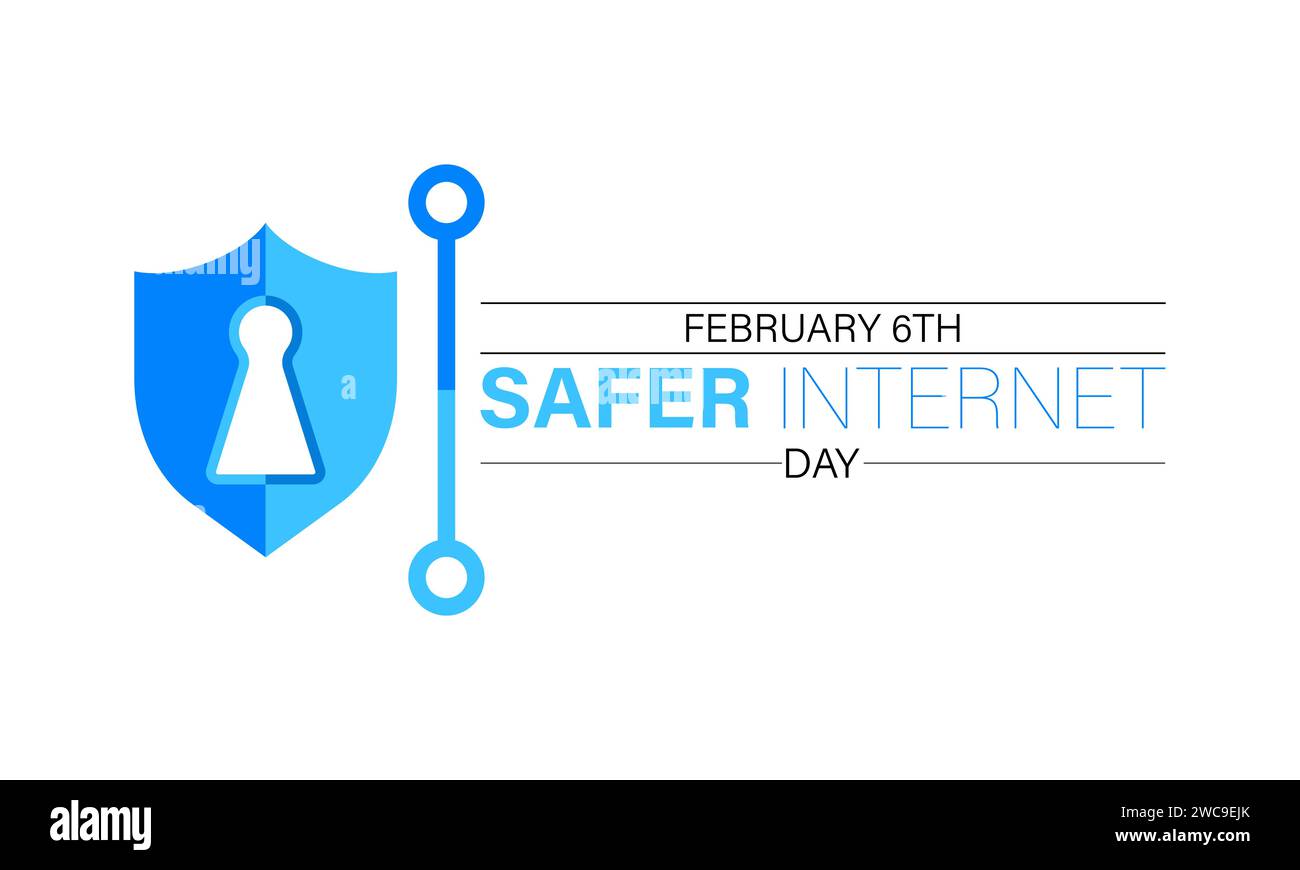 Safer Internet Day celebrated every year on 6th February. Vector banner ...