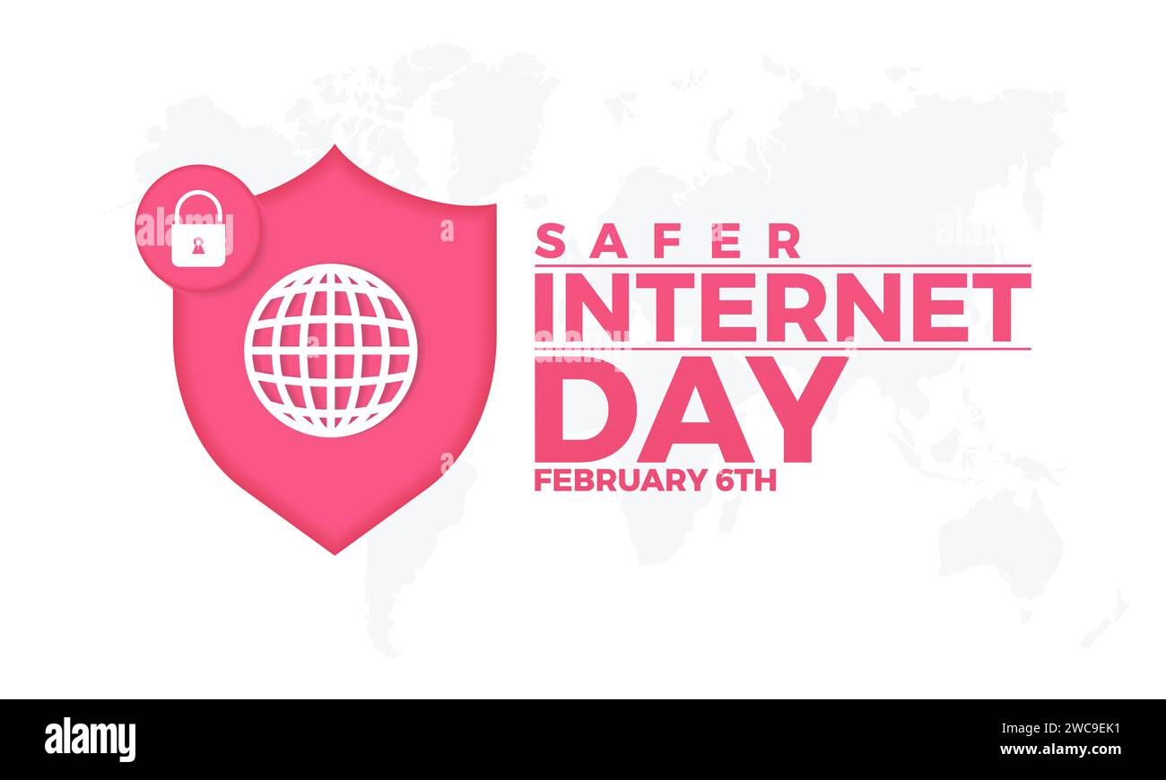 Safer Internet Day celebrated every year on 6th February. Vector banner ...