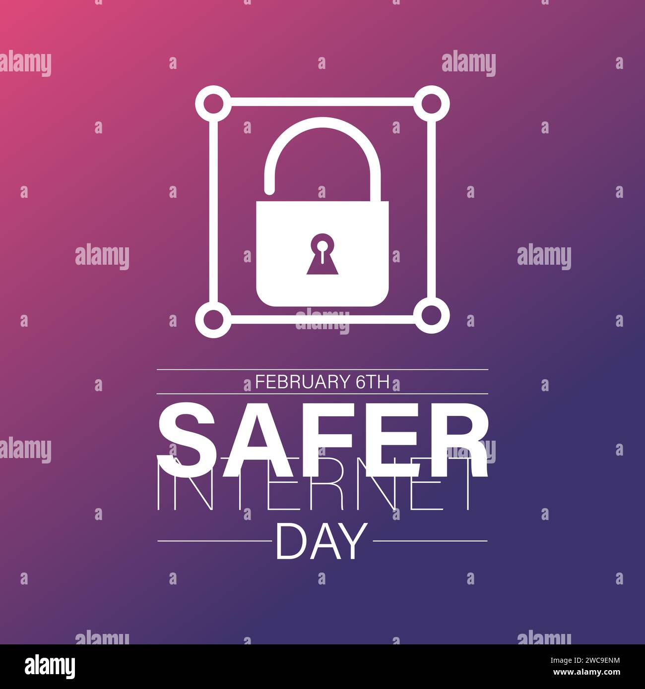 Safer Internet Day celebrated every year on 6th February. Vector banner ...