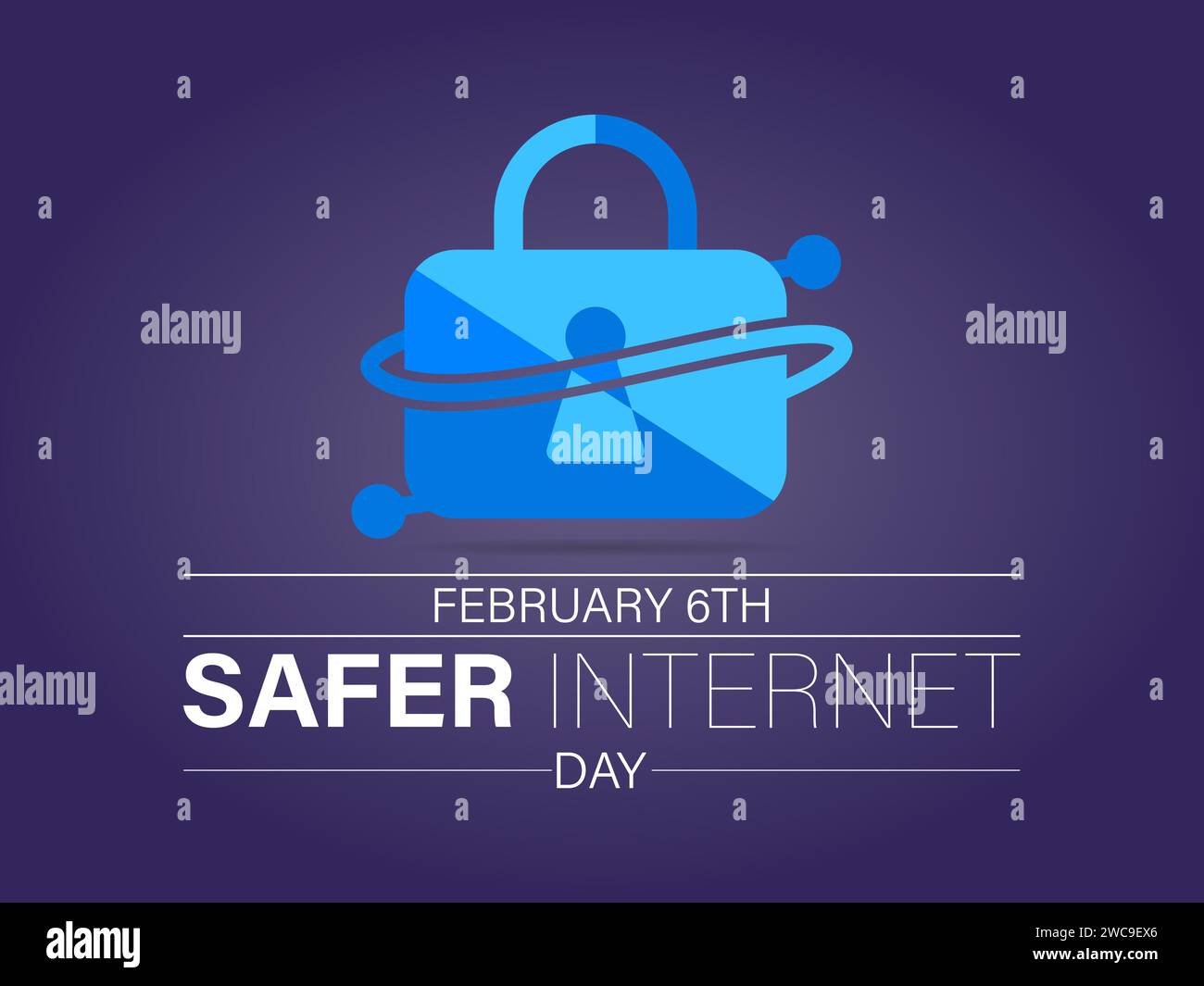 Safer Internet Day celebrated every year on 6th February. Vector banner ...