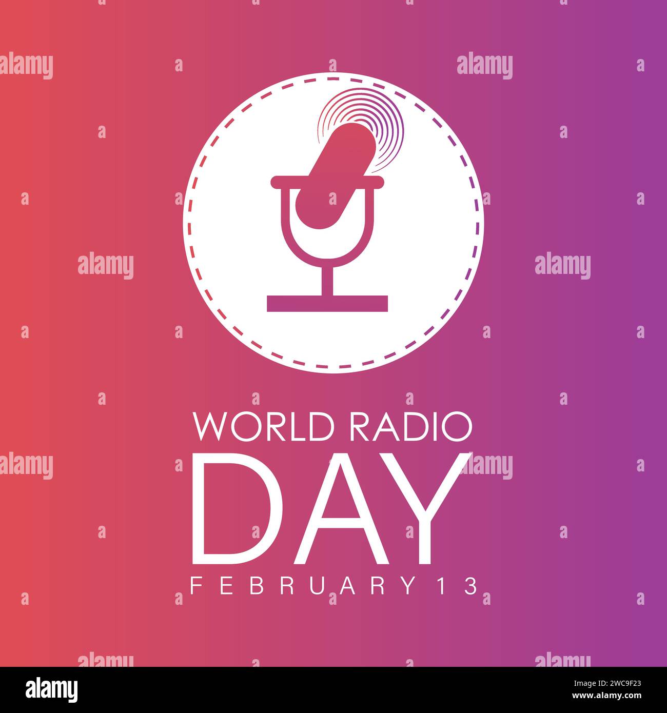 World Radio Day celebrated every year on 13th February. Vector banner ...