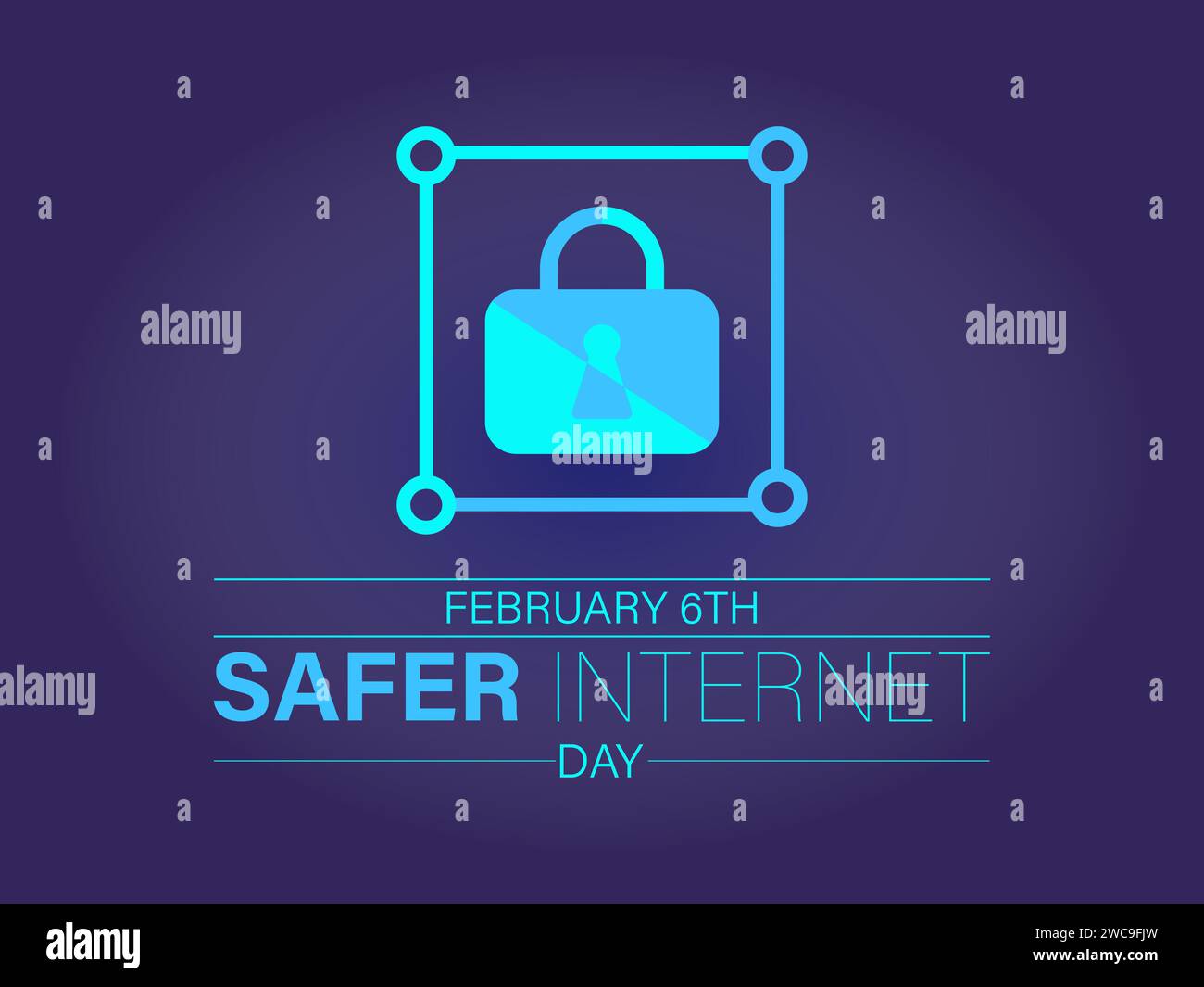 Safer Internet Day celebrated every year on 6th February. Vector banner ...