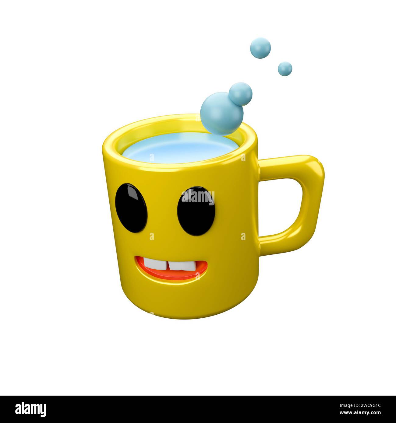 Yellow drinking glass 3D rendering on white background have work path ... Yellow drinking glass 3D rendering on white background have work path ...