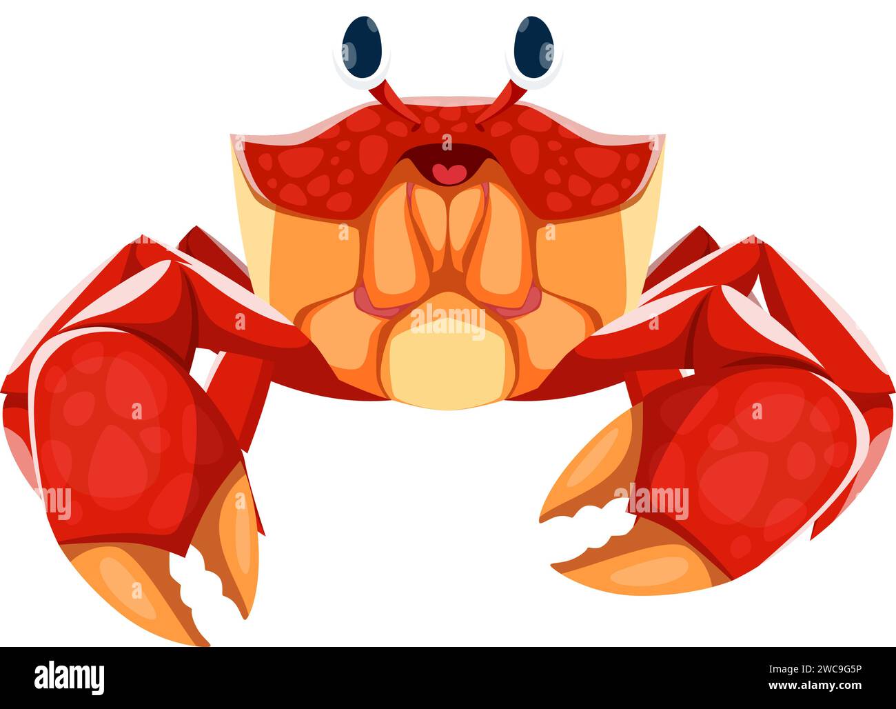 Cartoon sea crab character. Isolated vector marine animal with a hard ...
