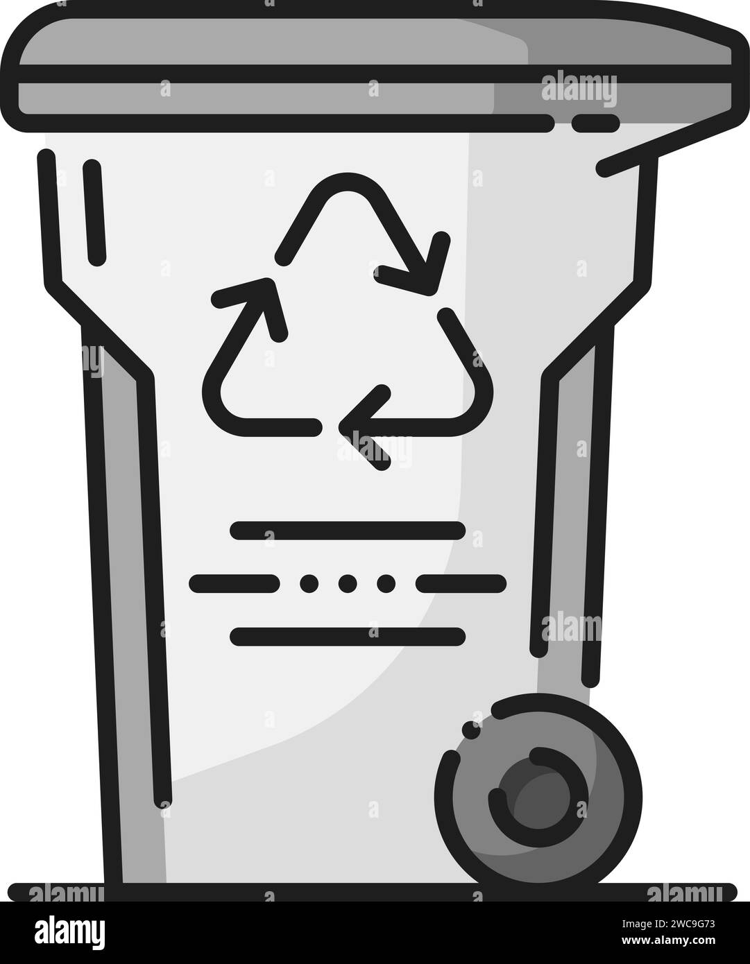 Waste recycling bin, clean environment linear icon. Trash and waste ...