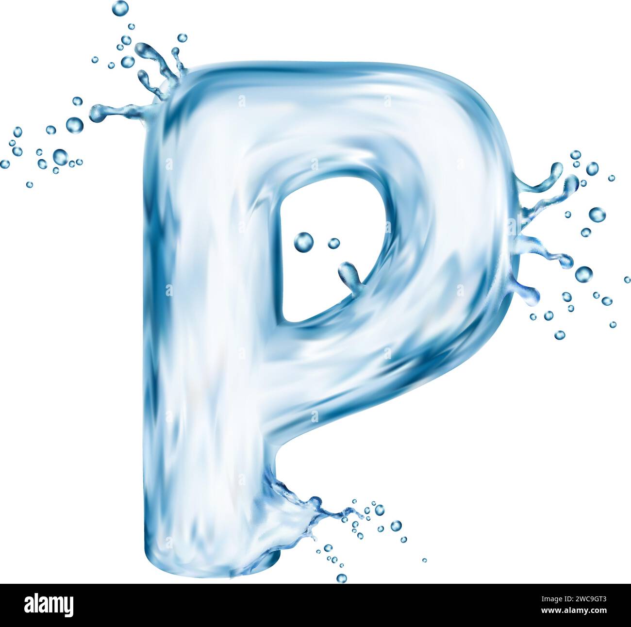 Realistic water font letter hi-res stock photography and images - Alamy