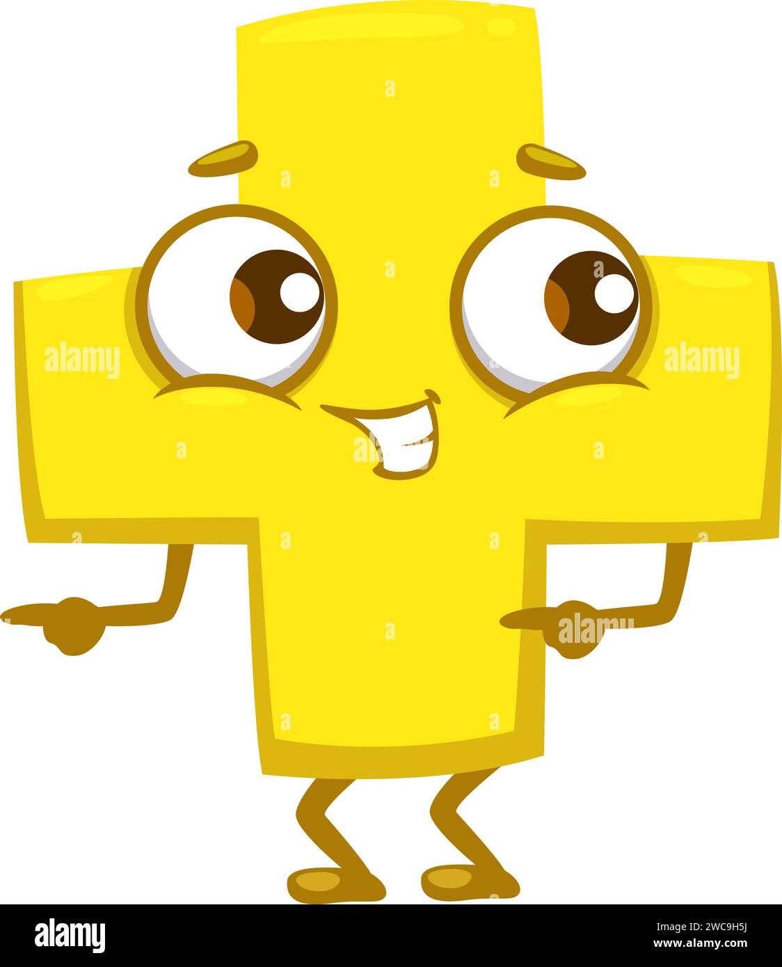 Cartoon funny math number plus character. Kids education number funny ...