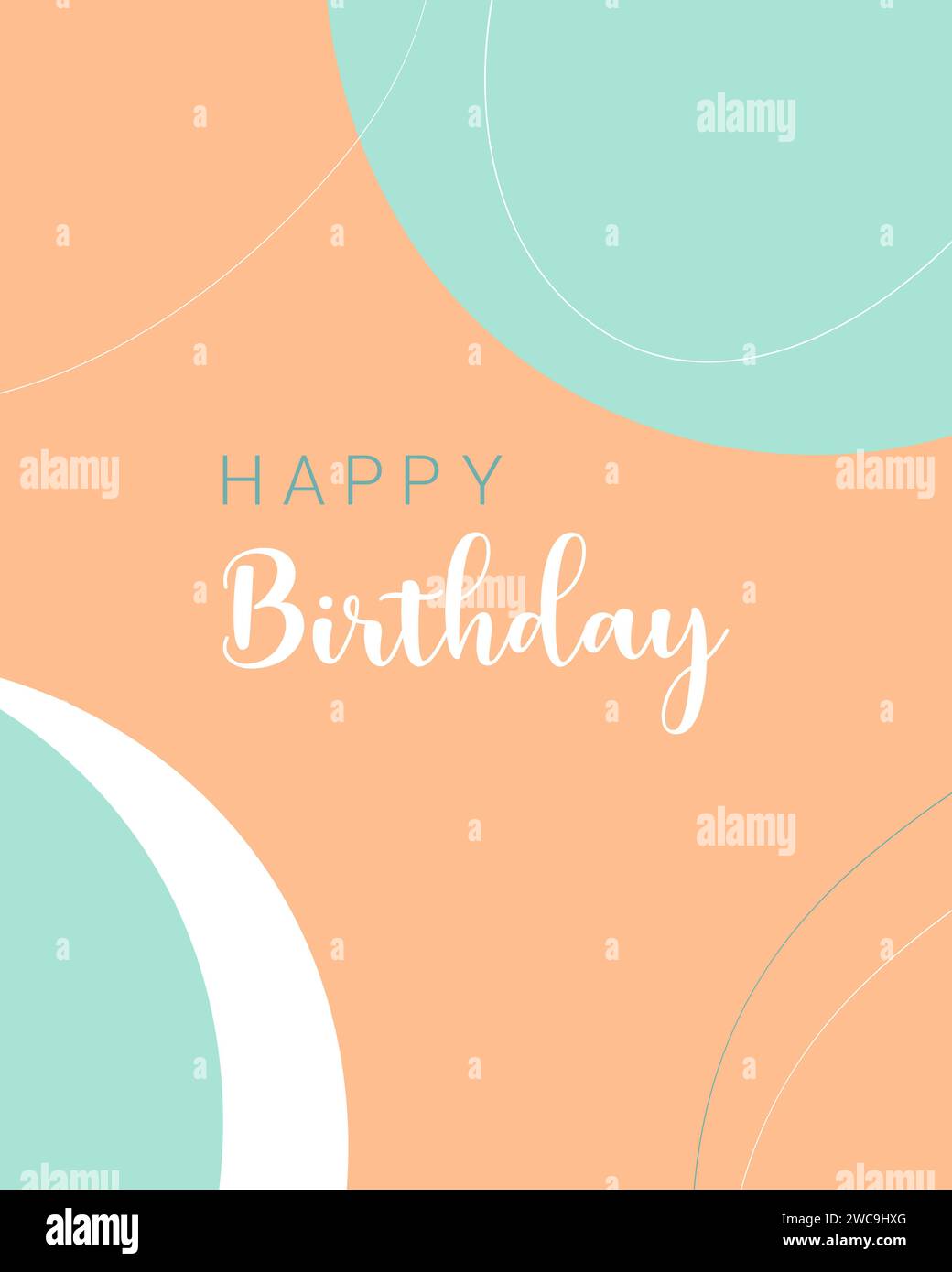 Happy Birthday card , boho style pastel color. Vector illustration ...