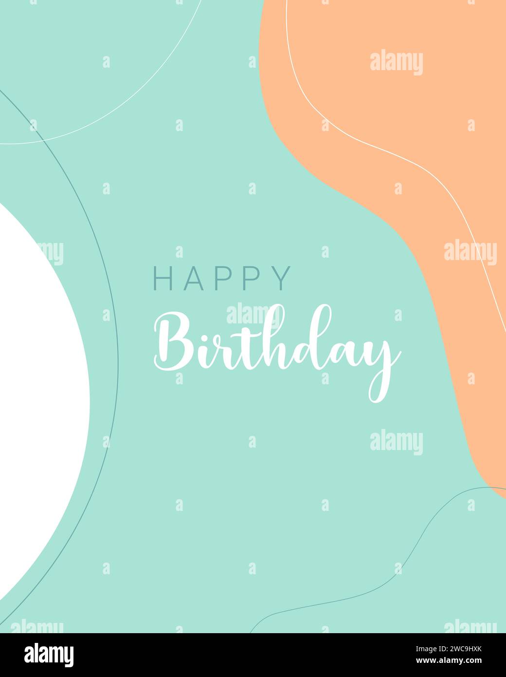 Happy Birthday card , boho style pastel color. Vector illustration ...
