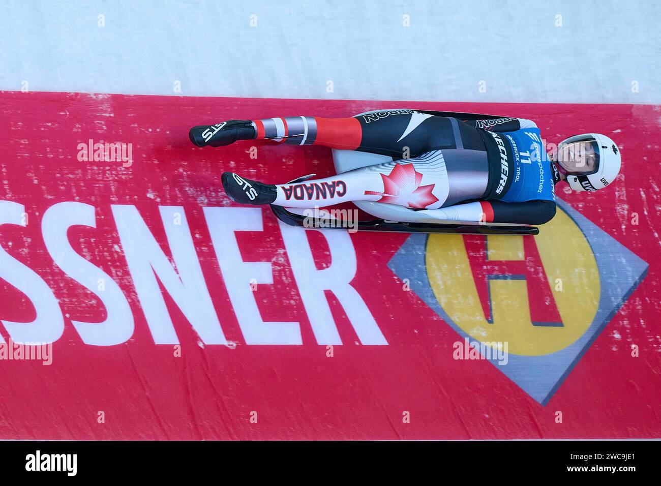 Innsbruck, Österreich 13.- 14. Januar 2024: Eberspächer Rennrodel ...